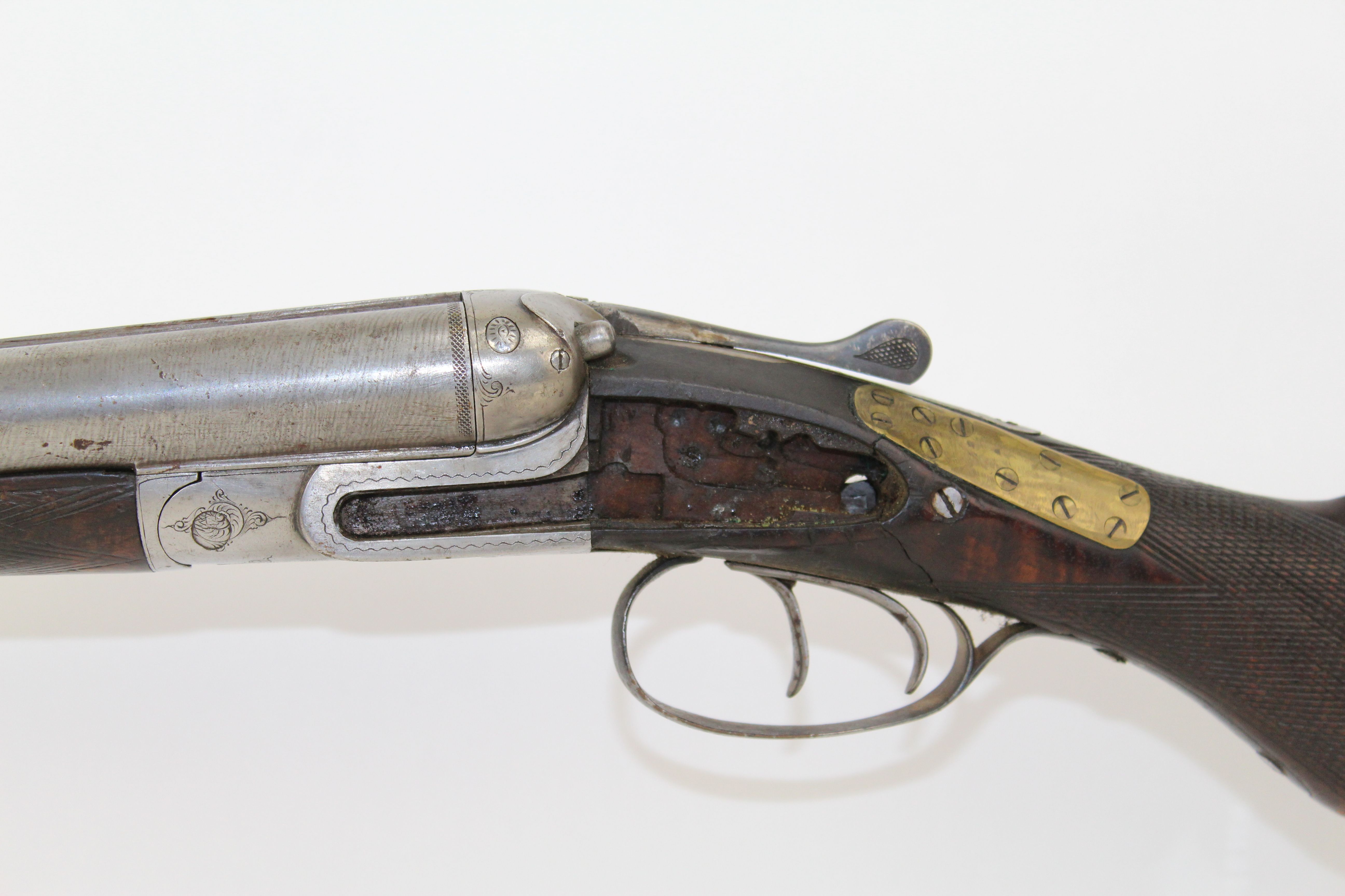 Engraved Belgian Hammer Shotgun C&R Antique004 | Ancestry Guns