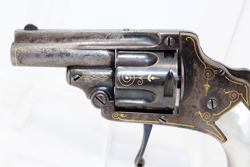 Gold Inlaid Jules Kaufman Marked Folding Trigger Double Action Revolver ...