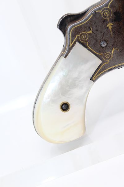 Gold Inlaid Jules Kaufman Marked Folding Trigger Double Action Revolver ...