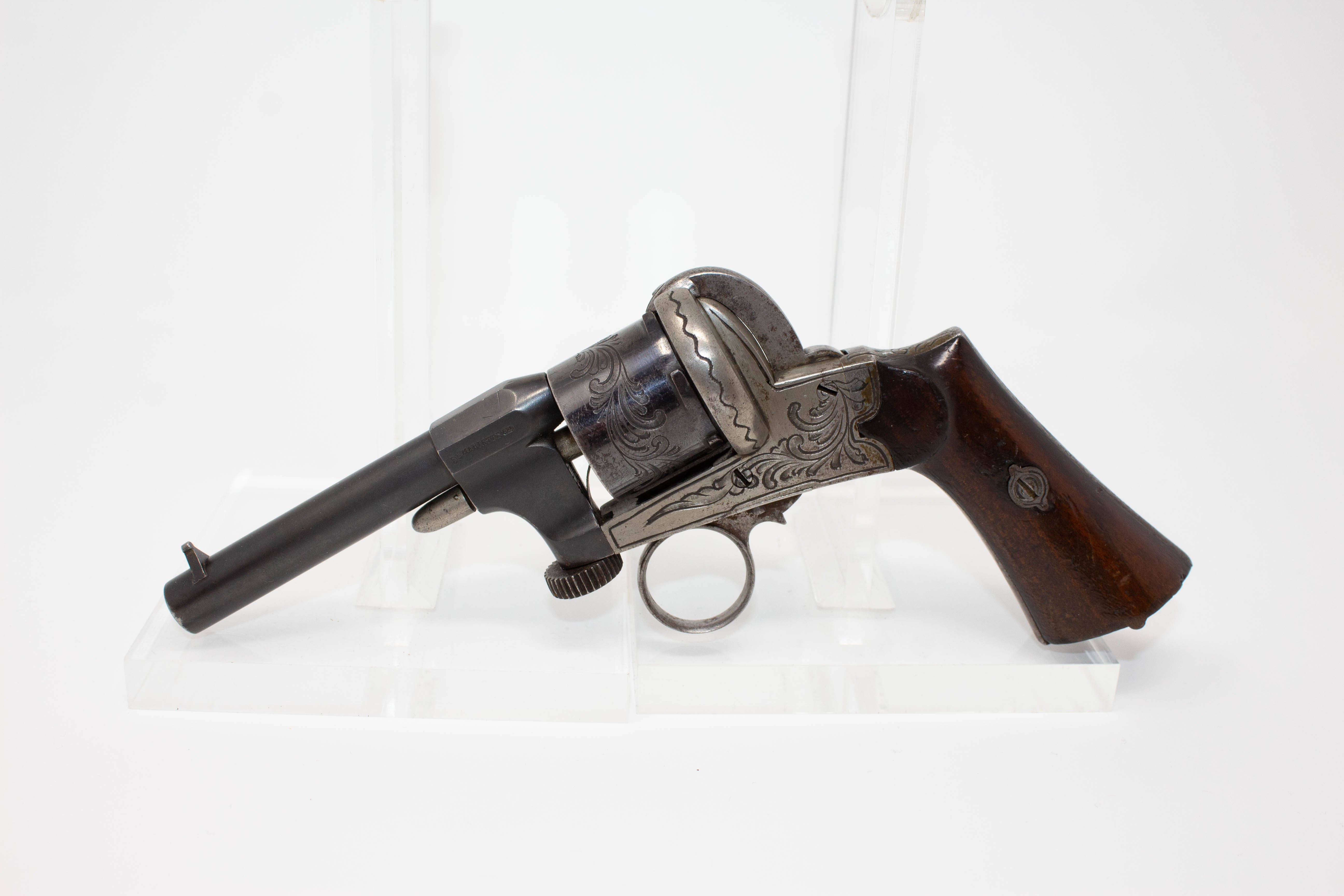 Engraved Mariette Marked Belgian PInfire Revolver Antique | Ancestry Guns