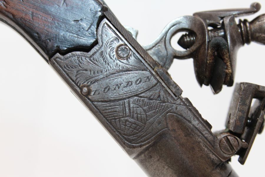Cased Andrews Marked Box Lock Flintlock Pistol C&R Antique010 ...