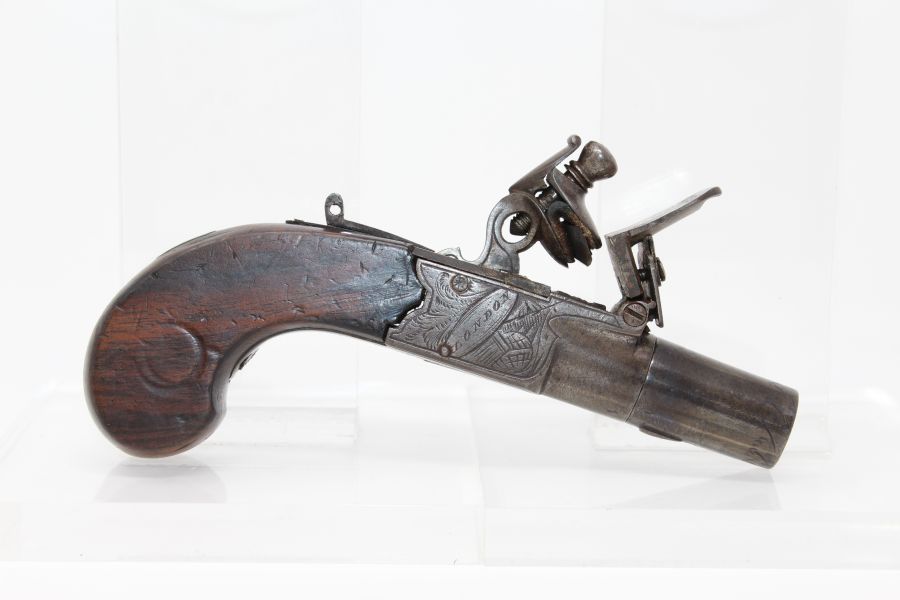 Cased Andrews Marked Box Lock Flintlock Pistol C&R Antique014 ...