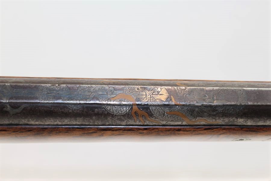 Japanese Tanegashima Matchlock Arquebus with Silver Inlays Including a ...