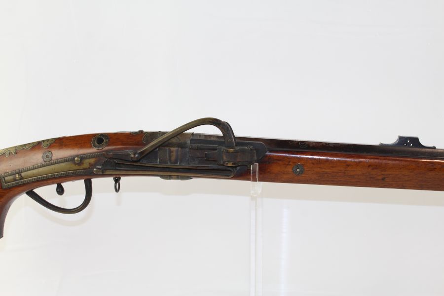 Ornate Engraved Japanese Tanegashima Matchlock Arquebus with Silver ...