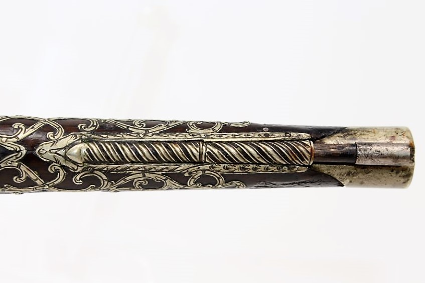 Ornate Engraved and Inlaid Mediterranean Flintlock Pistol C&R ...