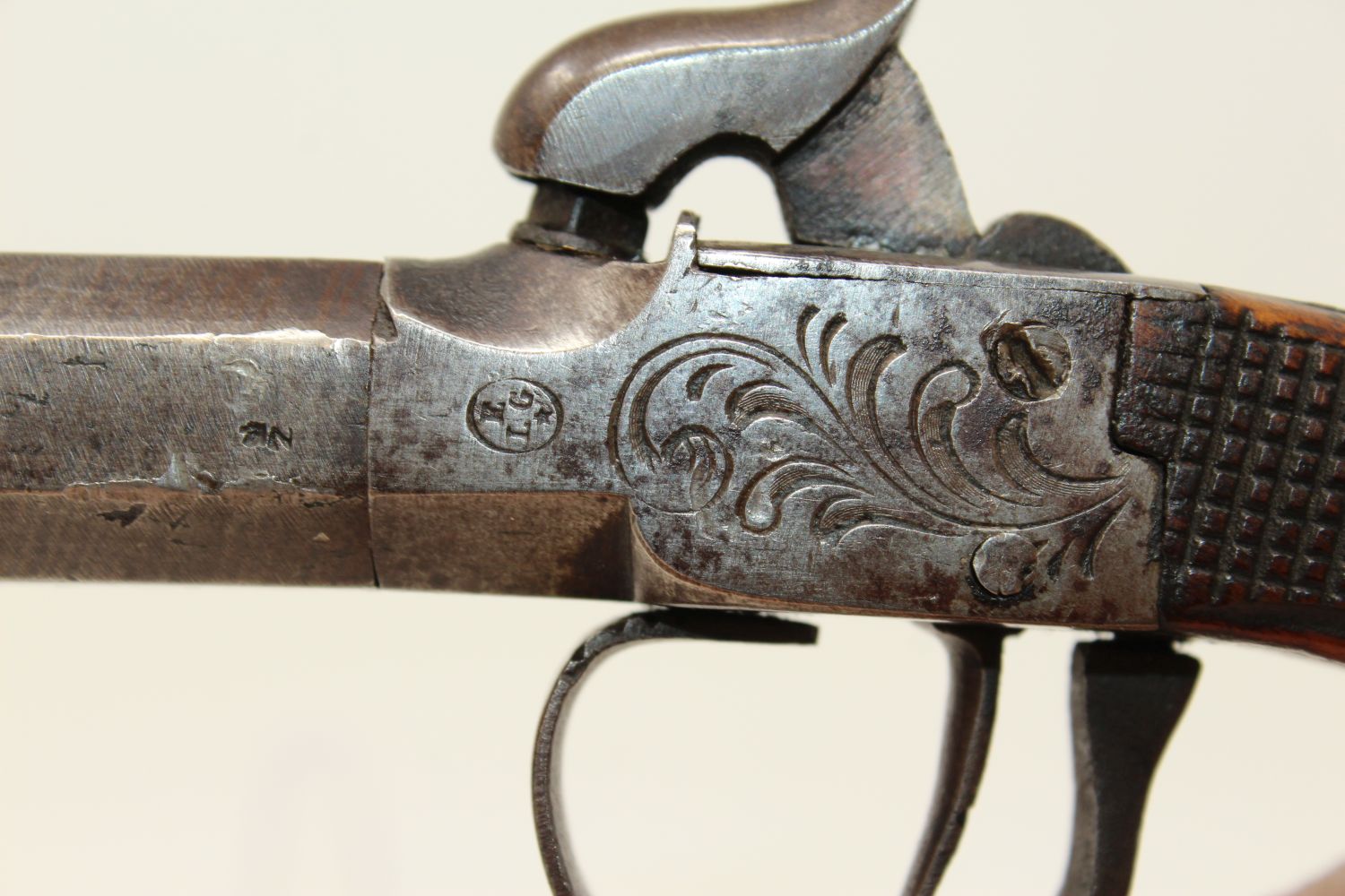 Engraved Breech Loading Pistol C&R Antique008 | Ancestry Guns