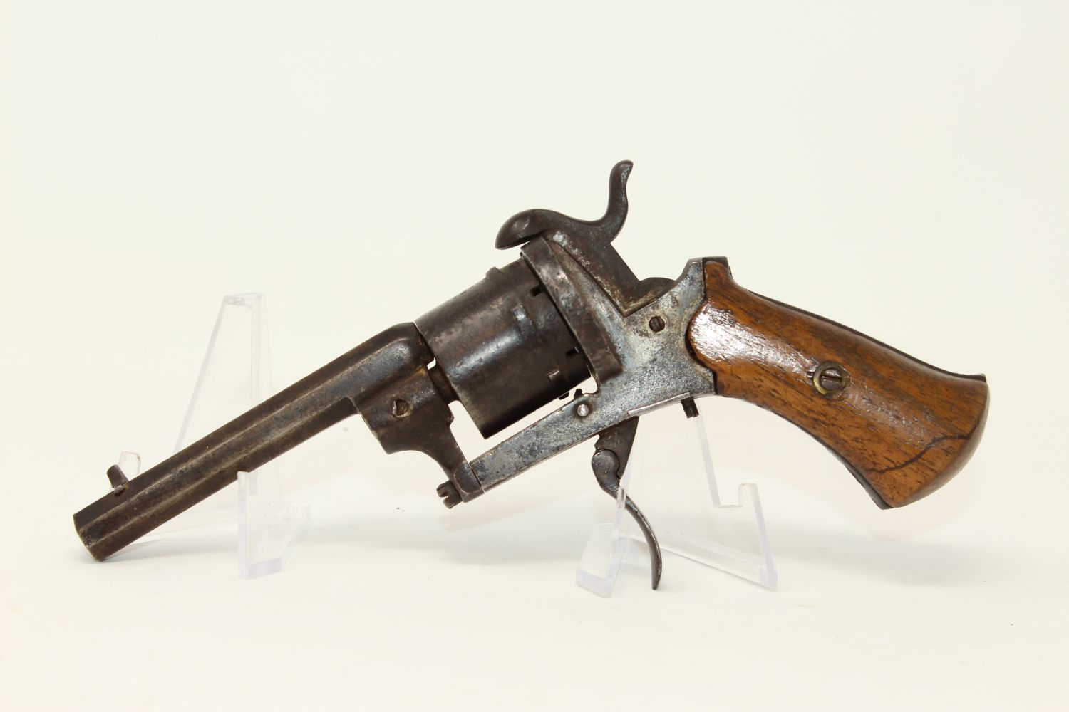 Belgian Folding Trigger Double Action Pinfire Revolver C&R Antique001 ...