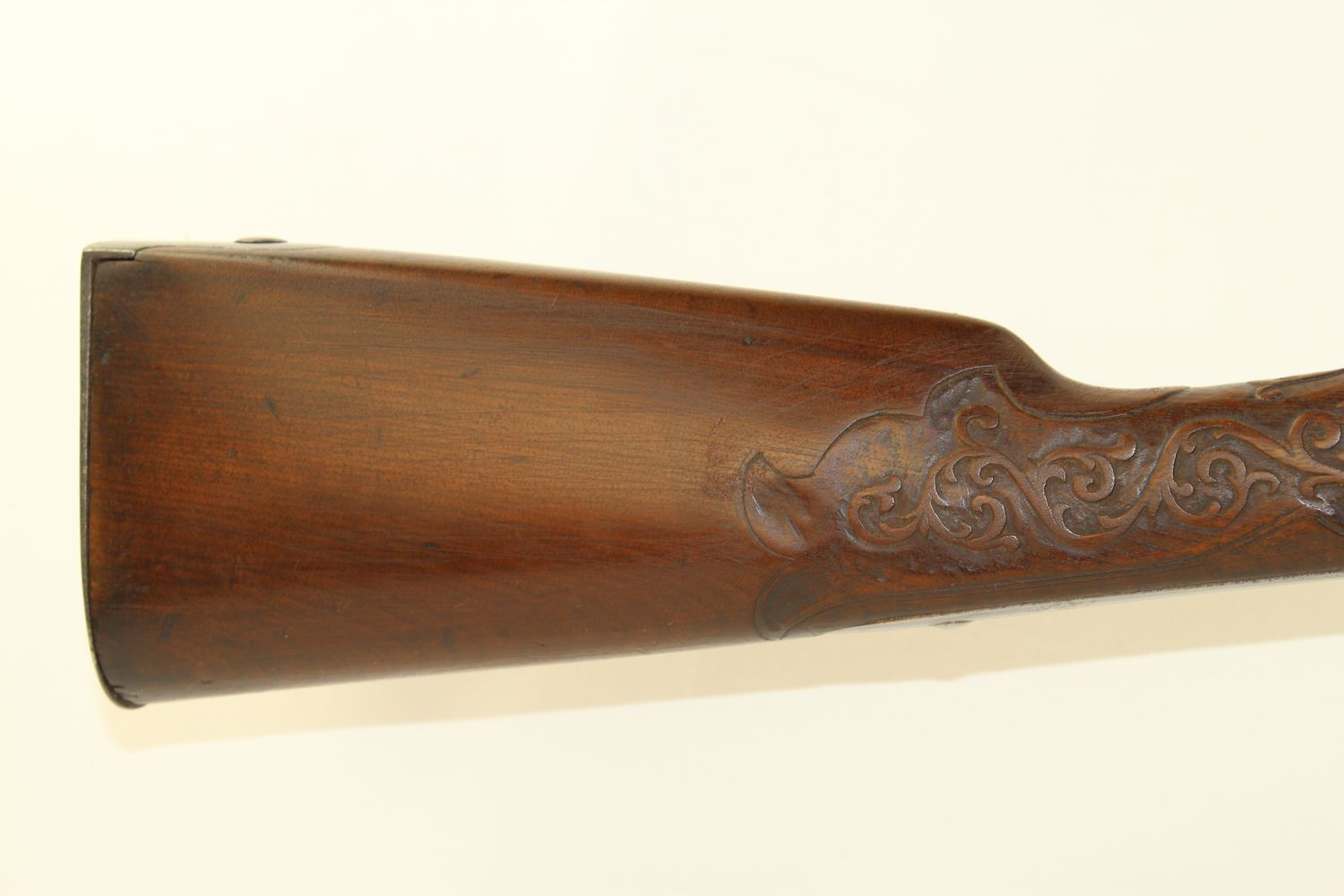 Carved Harpers Ferry Model 1842 Percussion Musket With Bayonet 12.9 C&R ...