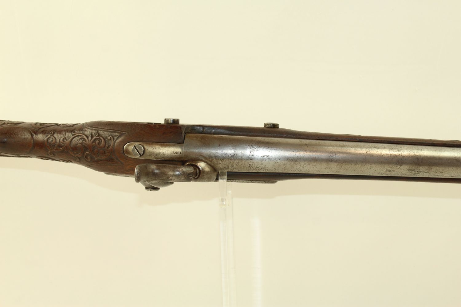 Carved Harpers Ferry Model 1842 Percussion Musket With Bayonet 12.9 C&R ...