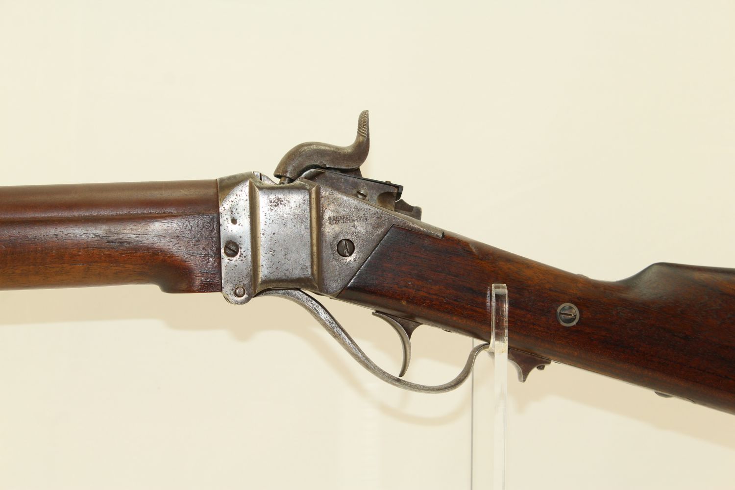 Sharps Single Shot Percussion Rifle with Texas Marked Heavy Barrel 12. ...