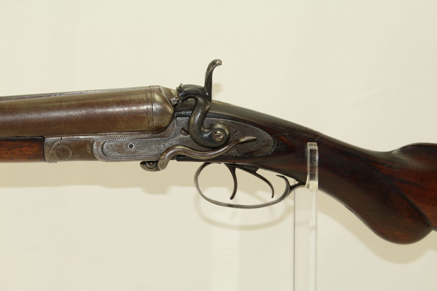 Engraved Manton Side Lever Shotgun 1.6 C&R Antique004 | Ancestry Guns