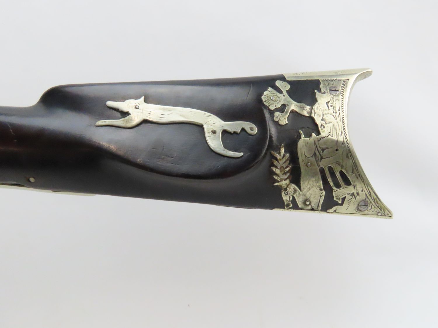 German Silver Mounted and Engraved half Stock Rifle 4.21 C&R Antique017 ...