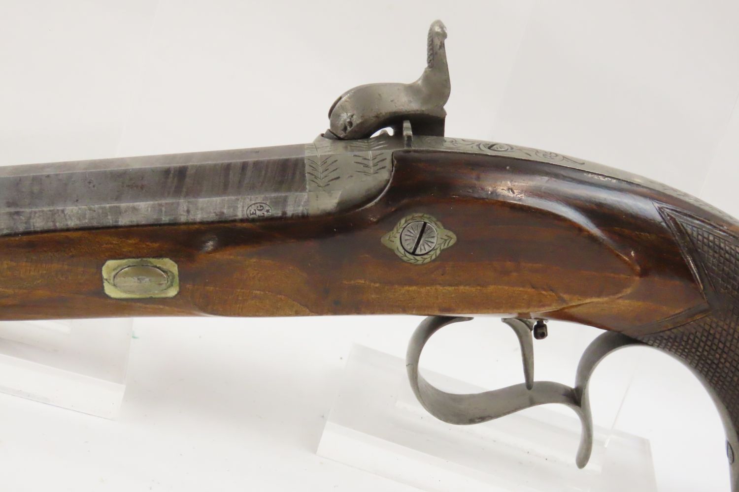 Belgian Percussion Pistol with Case and Accessories 6.19 C&R Antique021 ...