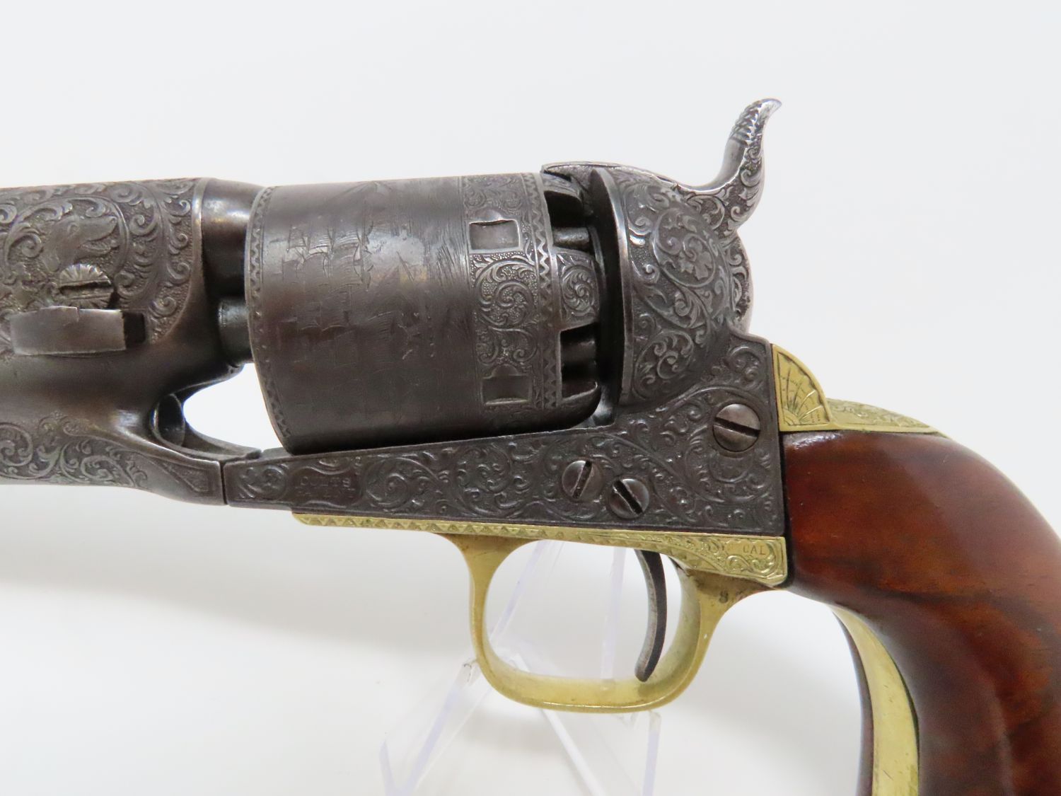 Engraved Colt Model 1861 Navy Revolver 6.29 C&R Antique003 | Ancestry Guns