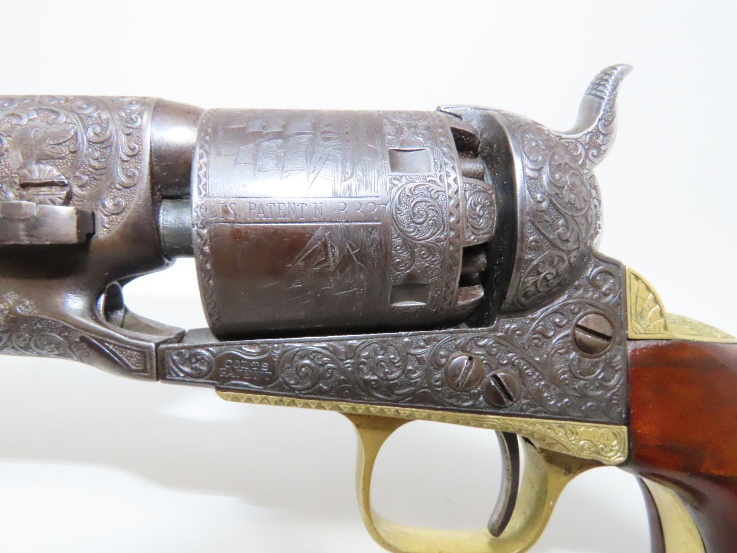 Engraved Colt Model 1861 Navy Revolver 6.29 C&R Antique015 | Ancestry Guns