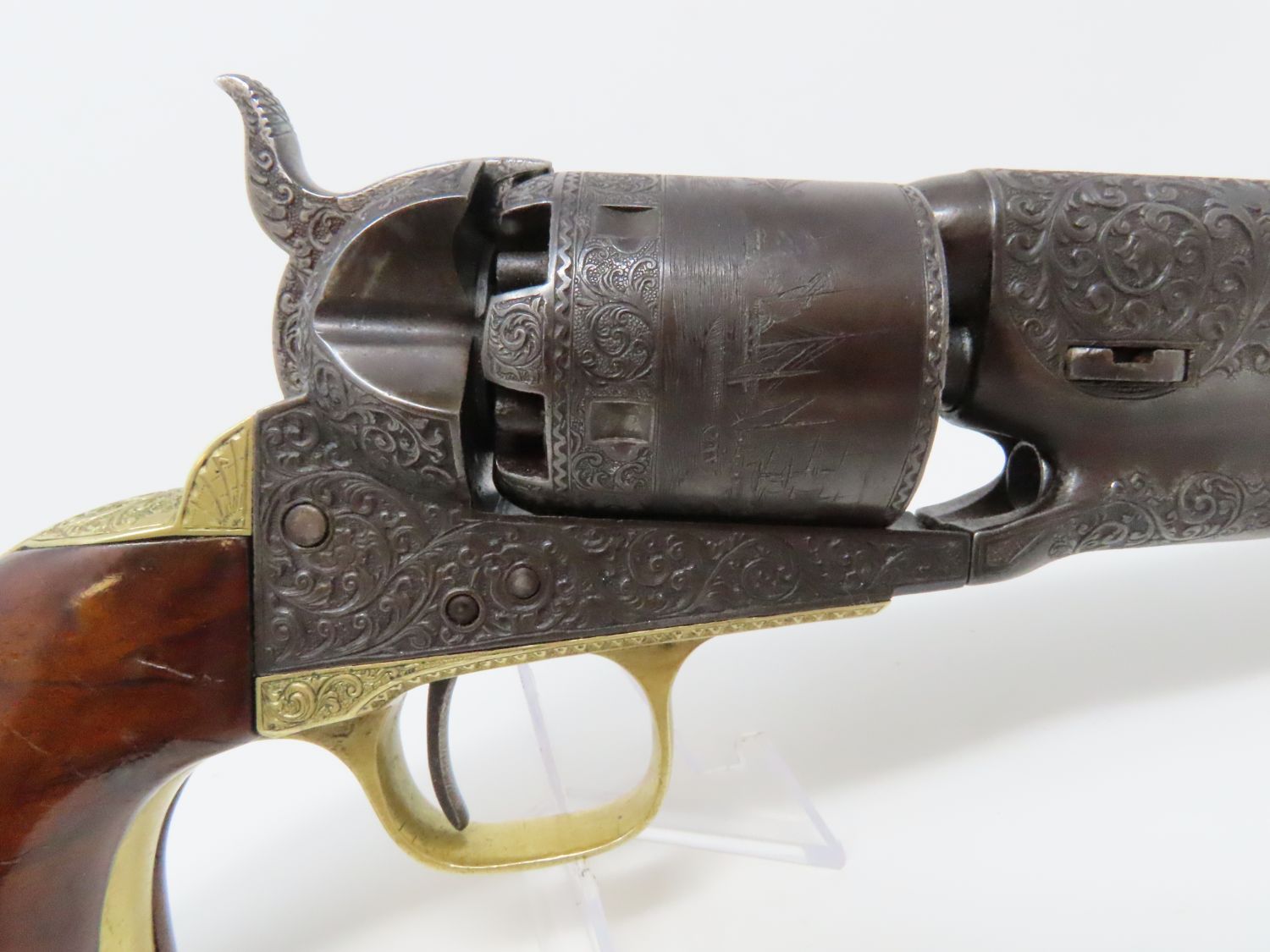 Engraved Colt Model 1861 Navy Revolver 6.29 C&R Antique021 | Ancestry Guns