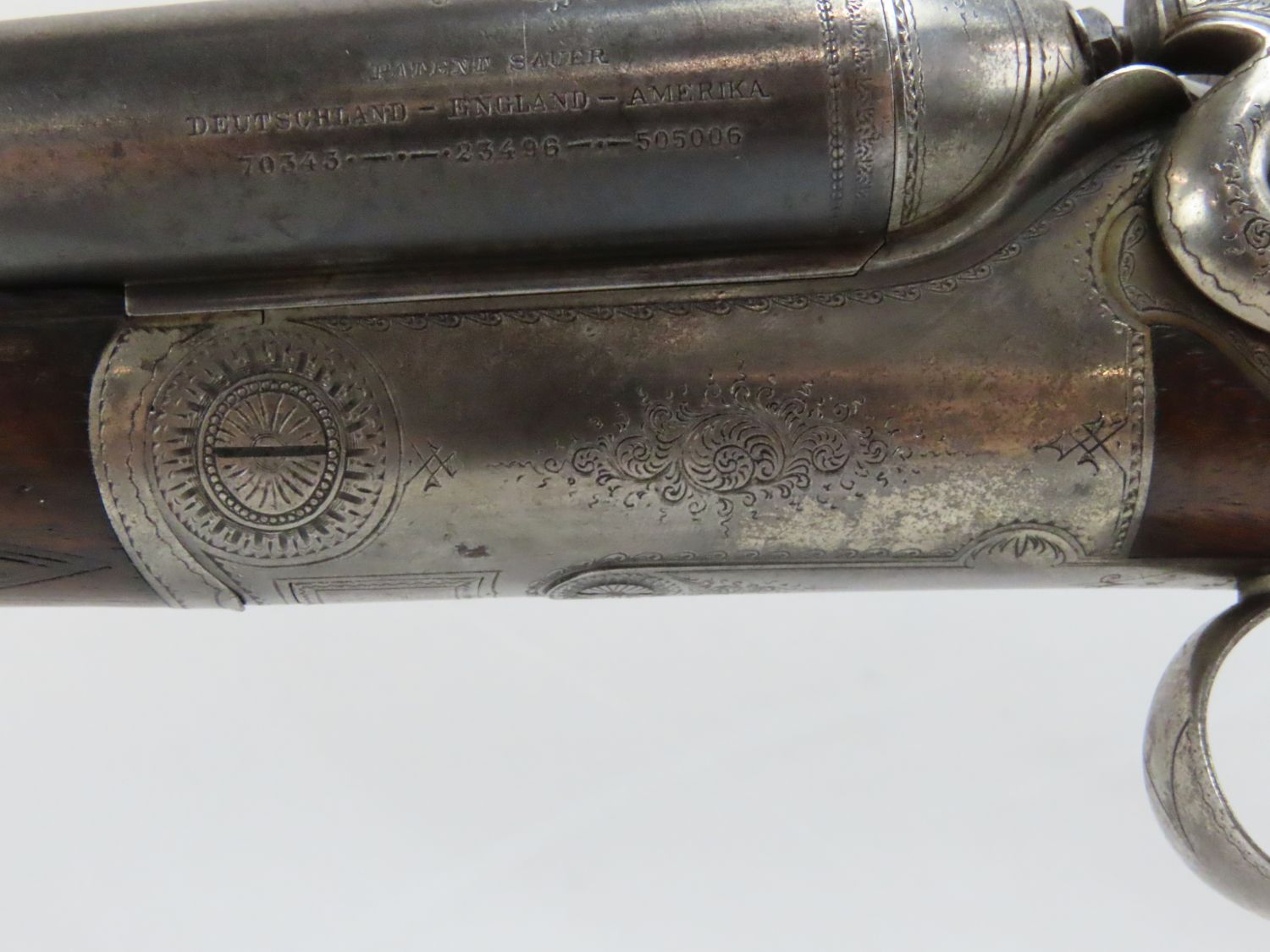 Miller & Val Greiss Retailed J.P. Sauer & Sohn Double Barrel Shotgun 3. ...