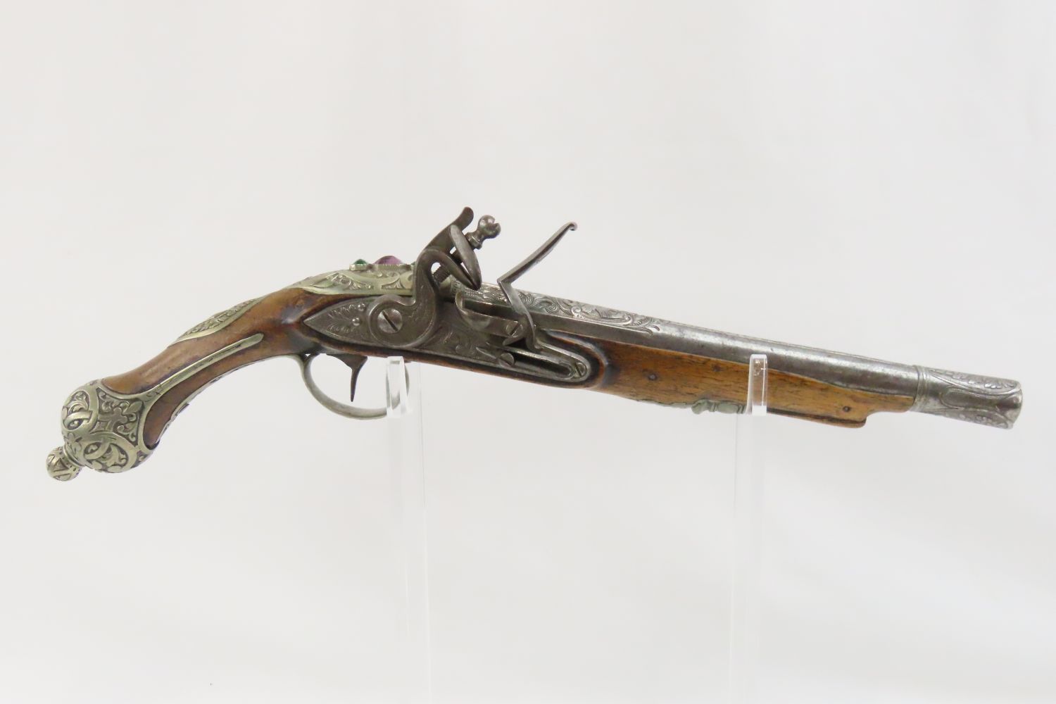 Engraved Flintlock Pistol 5.8 C&R Antique001 | Ancestry Guns
