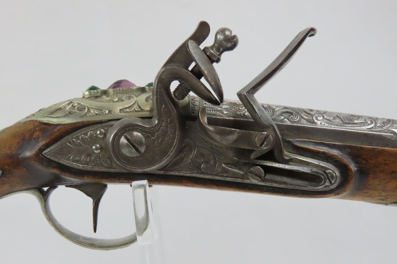 Engraved Flintlock Pistol 5.8 C&R Antique003 | Ancestry Guns