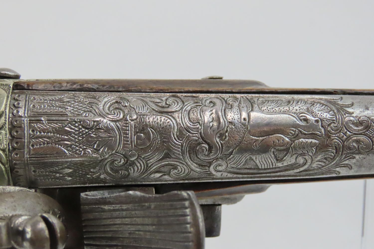 Engraved Flintlock Pistol 5.8 C&R Antique014 | Ancestry Guns