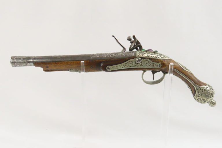 Engraved Flintlock Pistol 5.8 C&R Antique016 | Ancestry Guns