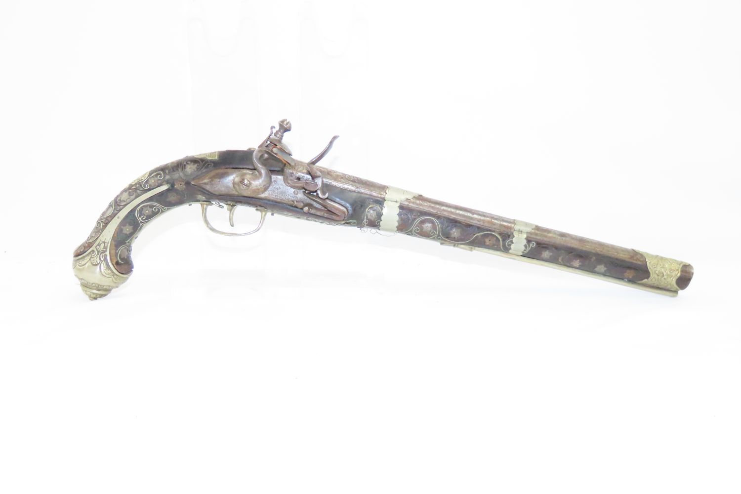 Pair of Ornate Ottoman Style Flintlock Pistols 6.22 C&R Antique002 ...