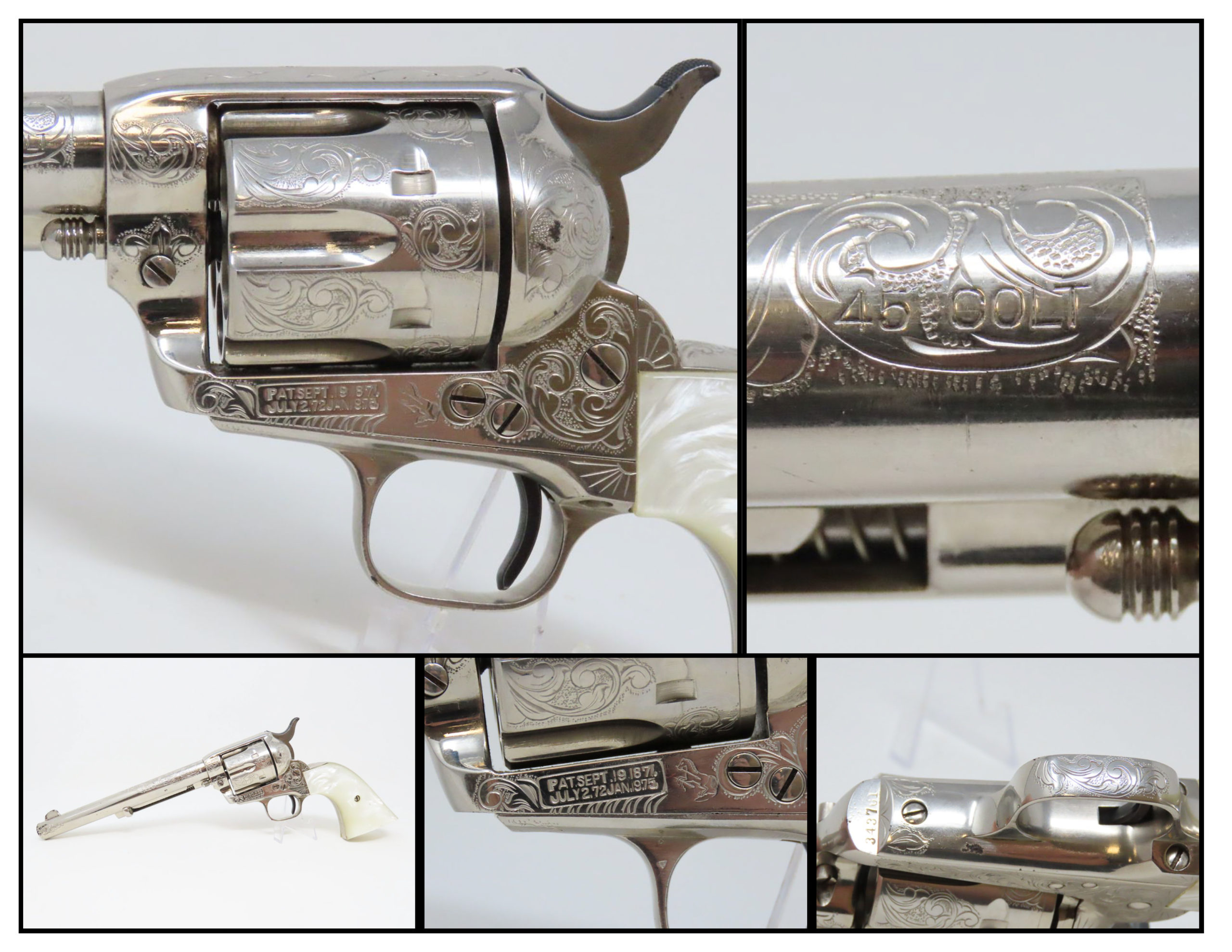 Collage Engraved Colt First Generation Single Action Army Revolver ...