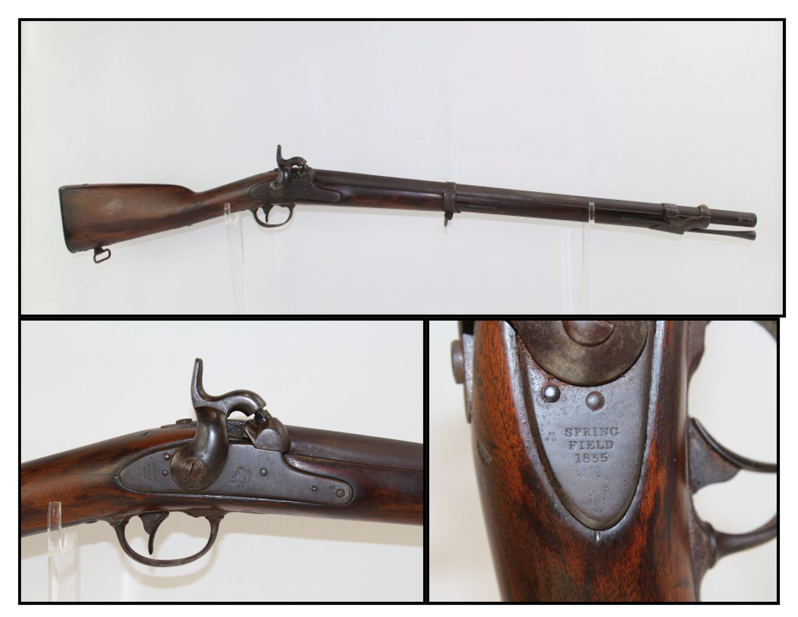 Collage Springfield Model 1847 Sapper Perucssion Musket | Ancestry Guns