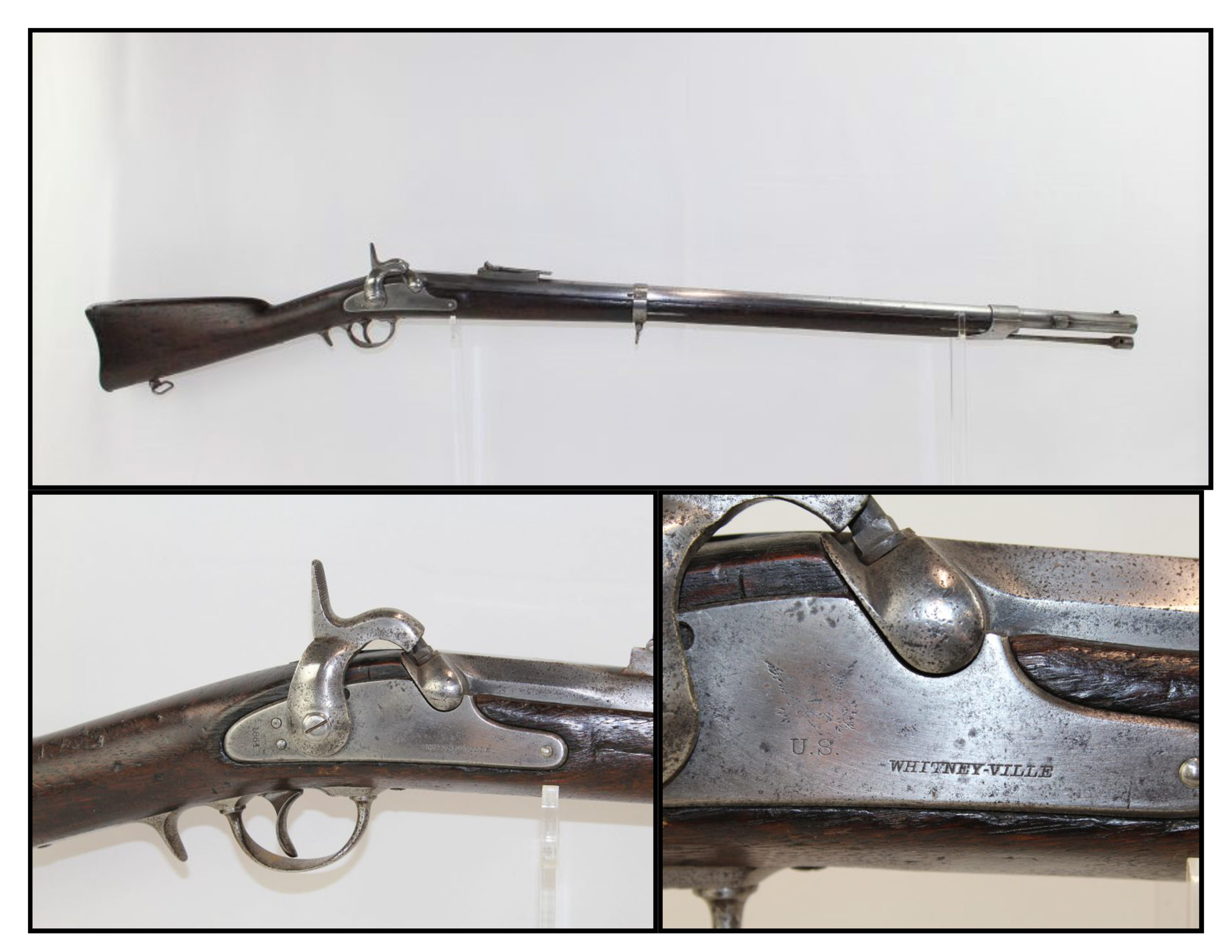 Collage U.S. Navy Contract Whitney Model 1861 Rifle | Ancestry Guns