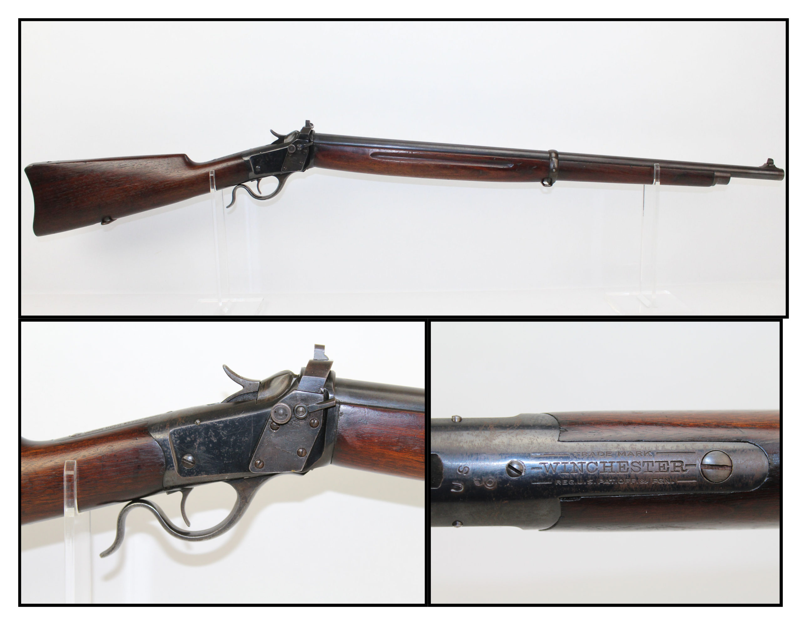 Collage Winchester Model 1885 Low Wall Winder Musket | Ancestry Guns