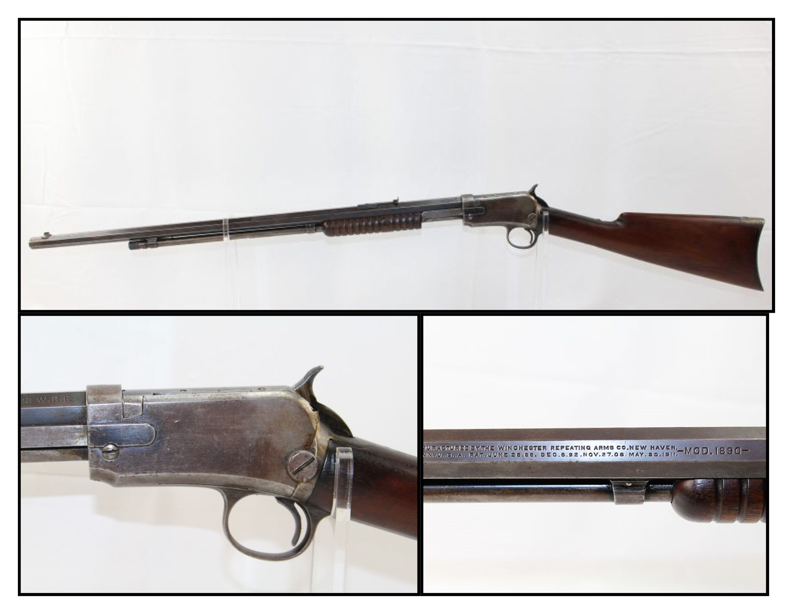 Collage Winchester Model 1890 Rifle | Ancestry Guns