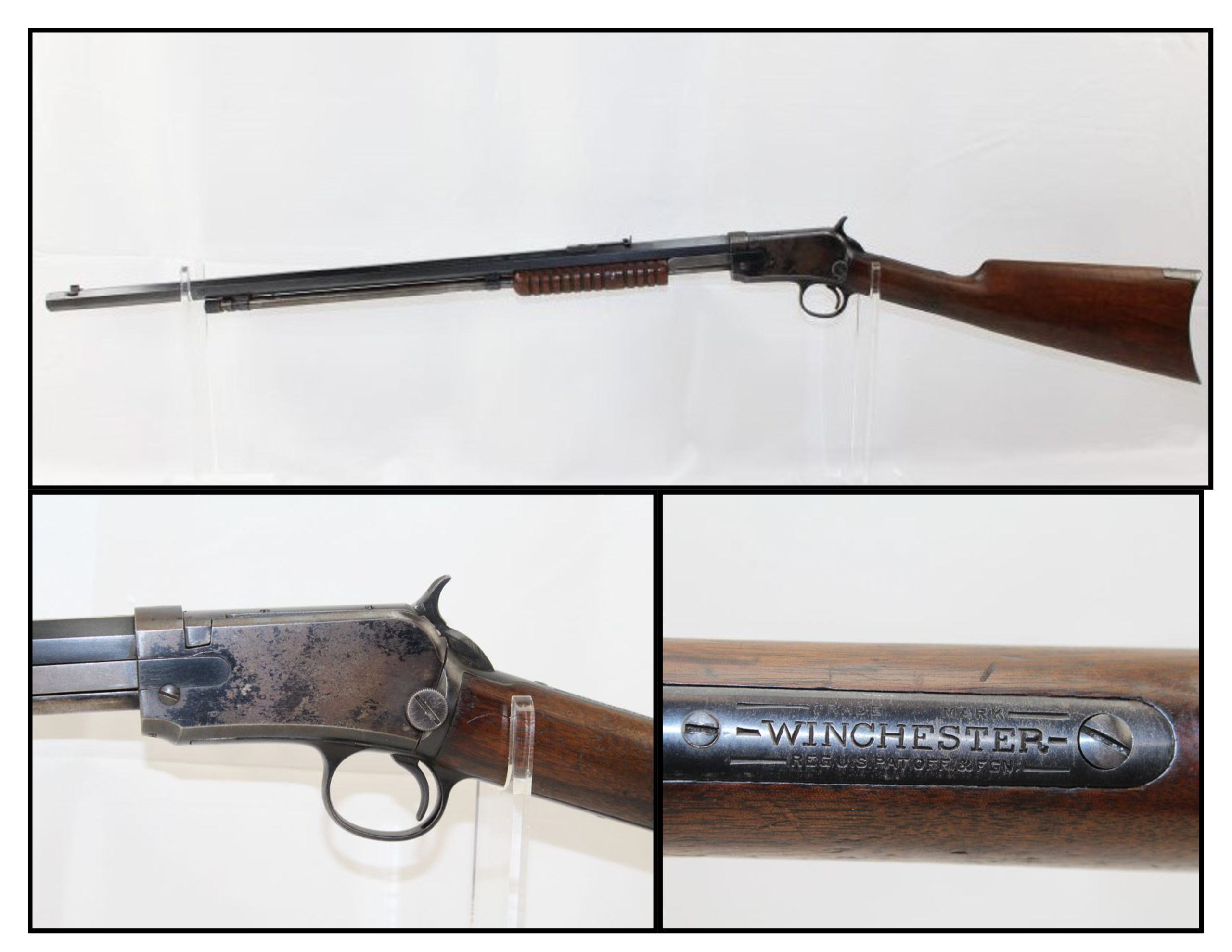 Collage Winchester Model 1890 Slide Action Rifle | Ancestry Guns