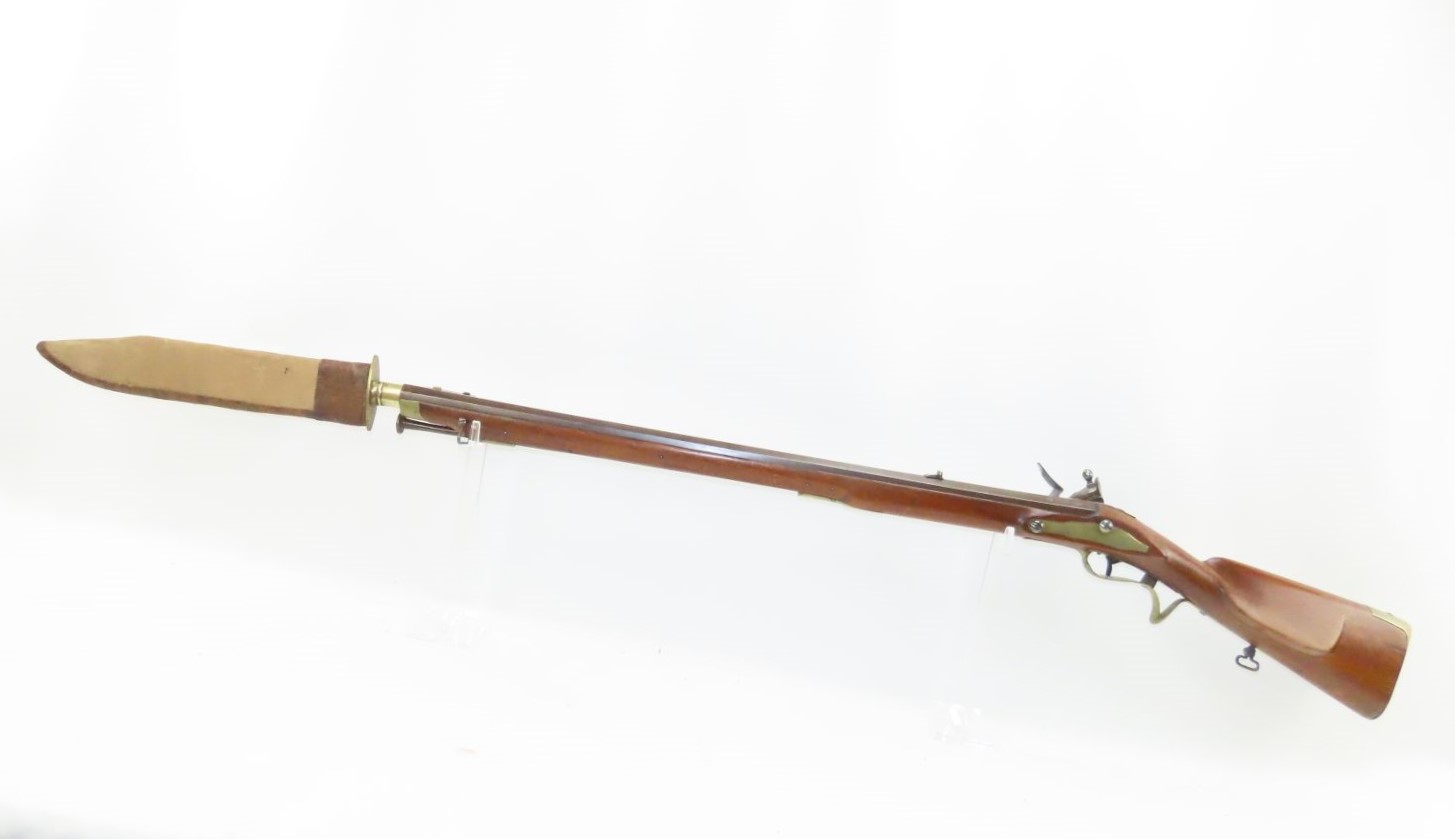 Egg Marked Flintlcok Jaeger Rifle with Bowie Knife Bayonet 7.9 C&R ...