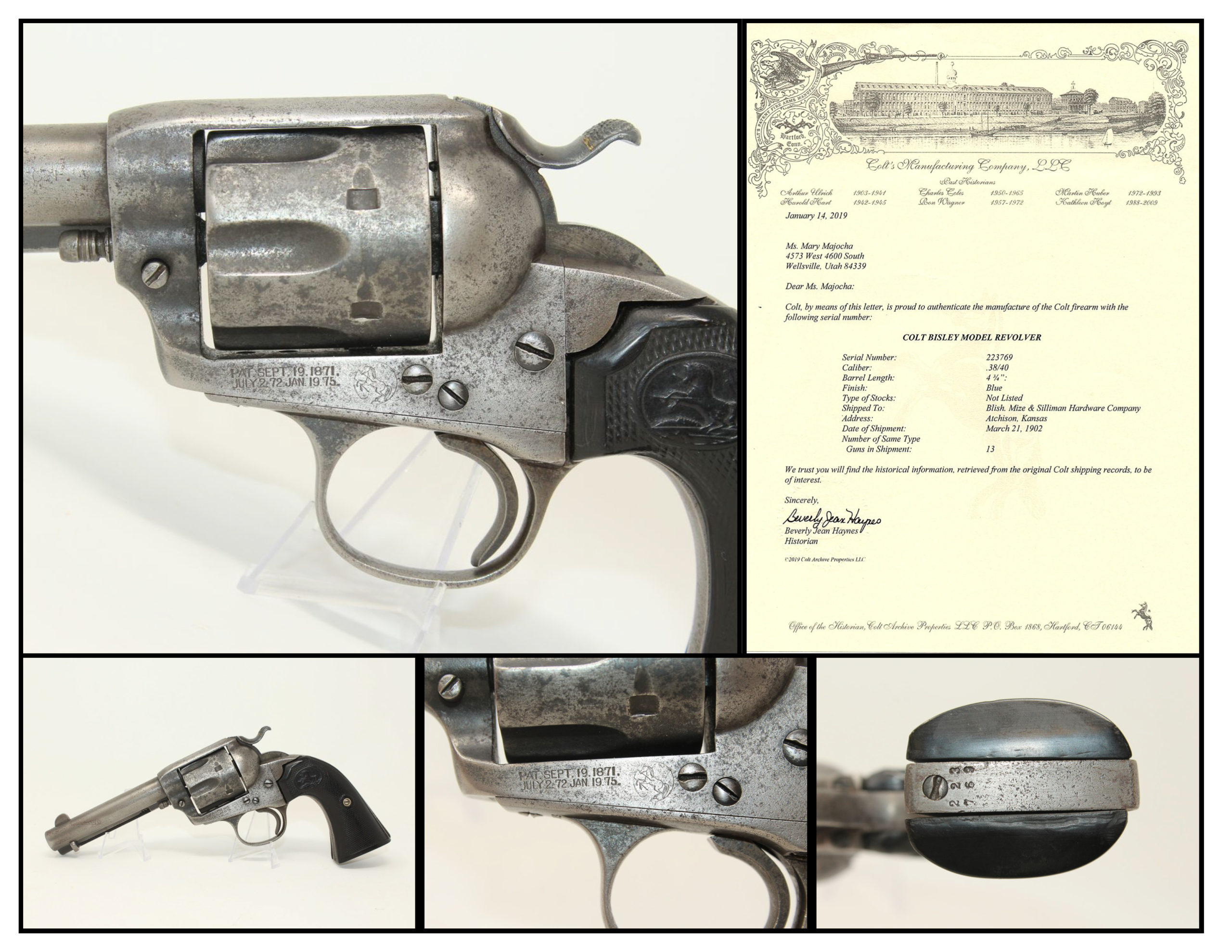 aCollage Colt Bisley Model SAA Revolver | Ancestry Guns