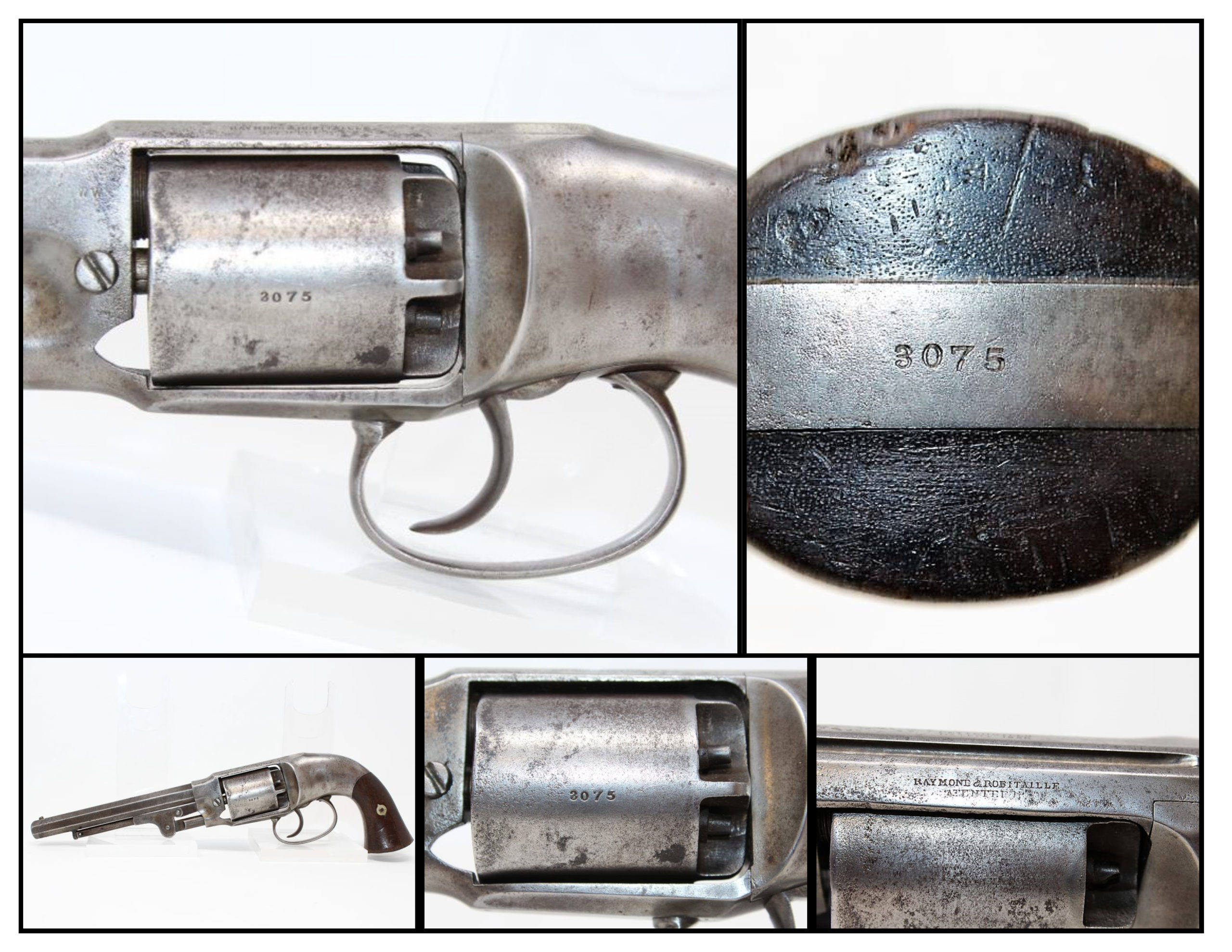 bCollage Civil War Era C.S. Pettengill Army Model Percussion Revolver ...