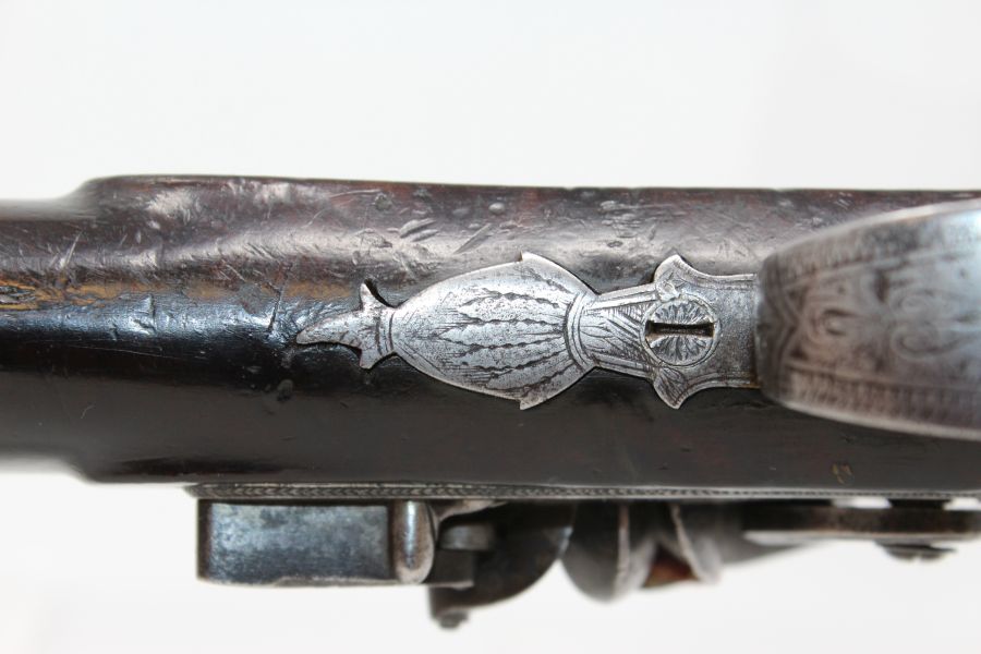 pair of Engraved and Silver Accented Flintlock Dueling Pistols Marks T ...