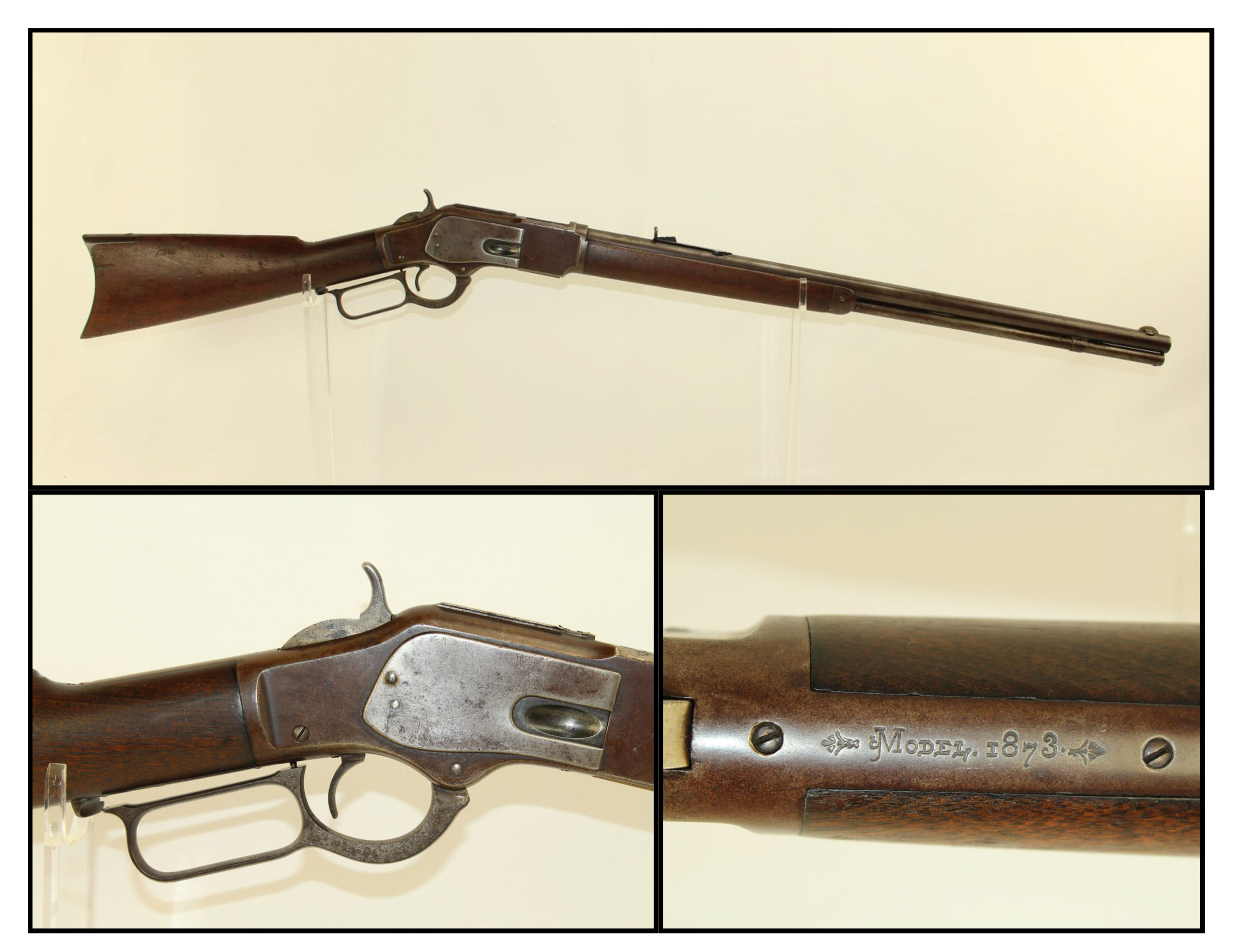 Collage Winchester Model 1873 Lever Action Rifel | Ancestry Guns