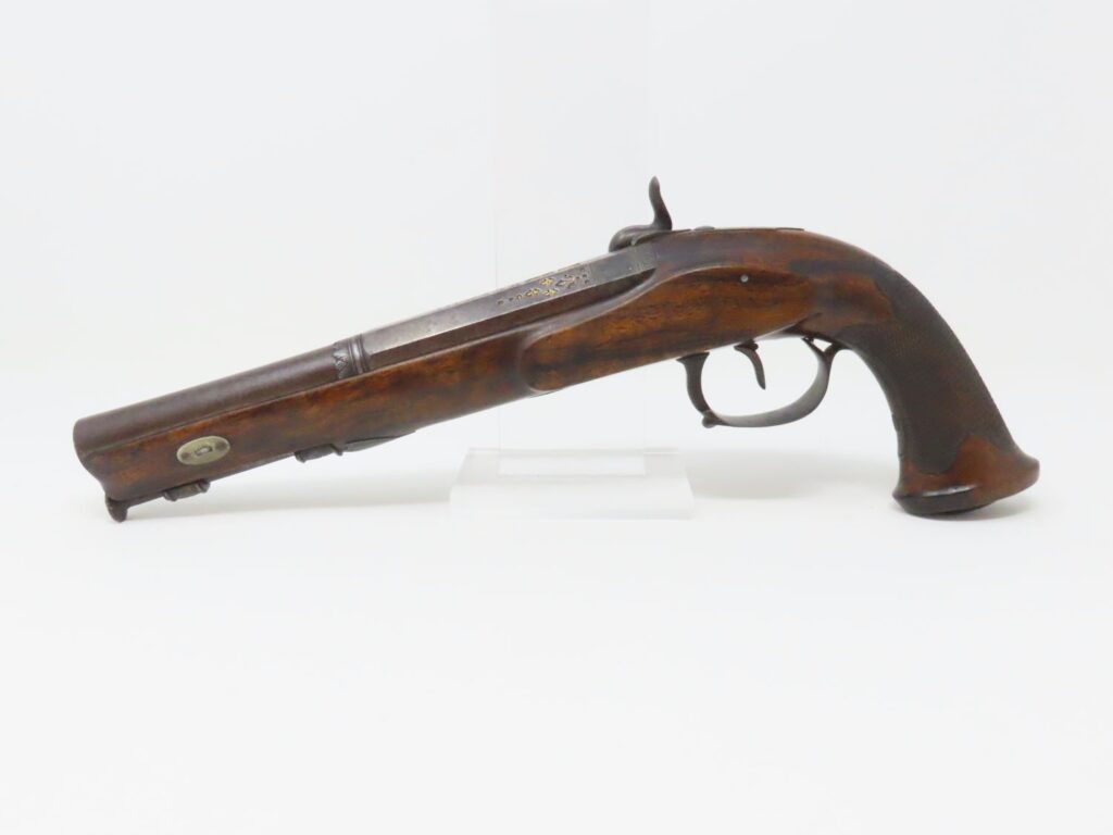 Engraved and Gold Accented Spanish Miquelet Percussion Pistol 3.16 C&R ...