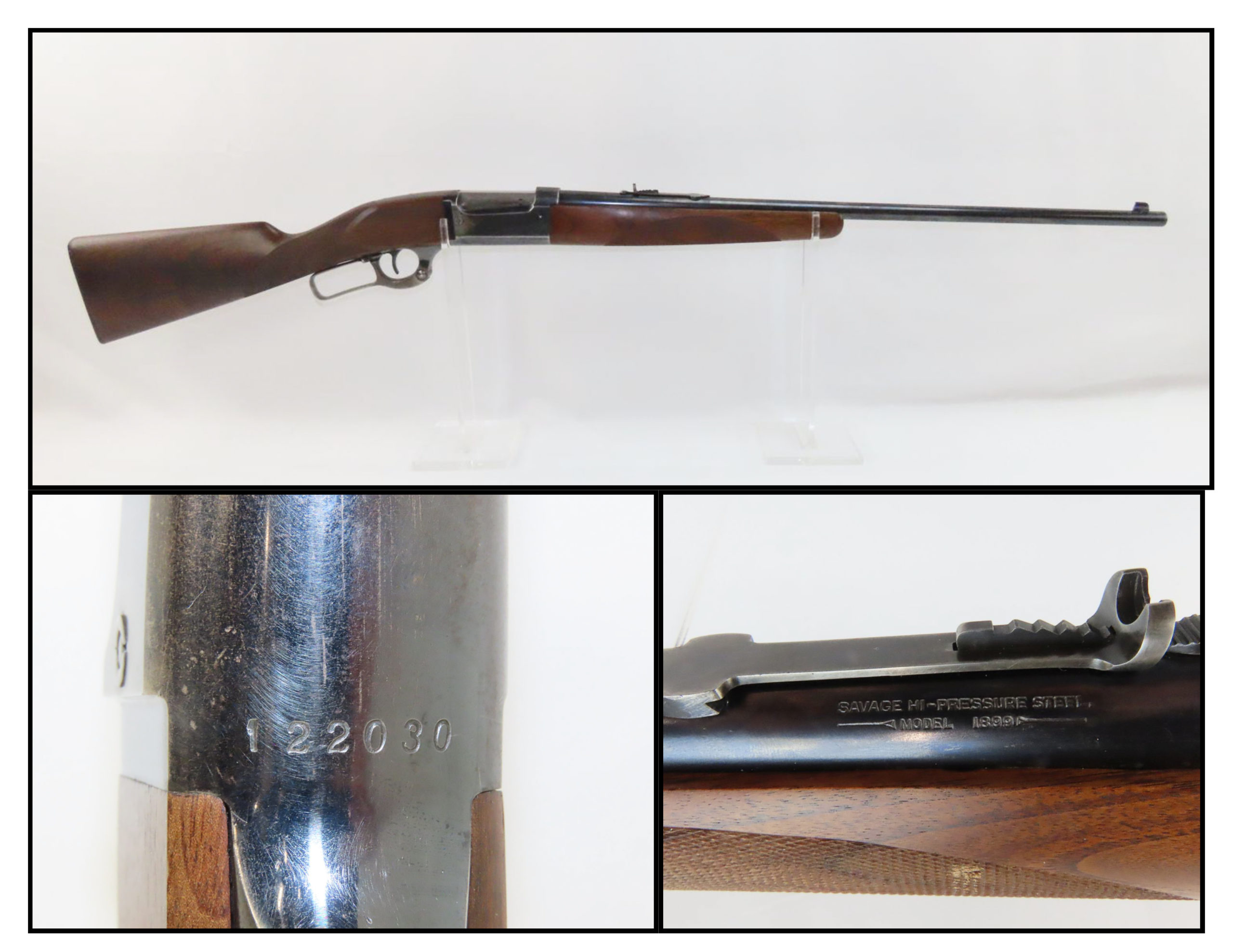 aCollage Browning Bros Retailer Marked Savage Model 1899 Rifle 9.15.20 ...