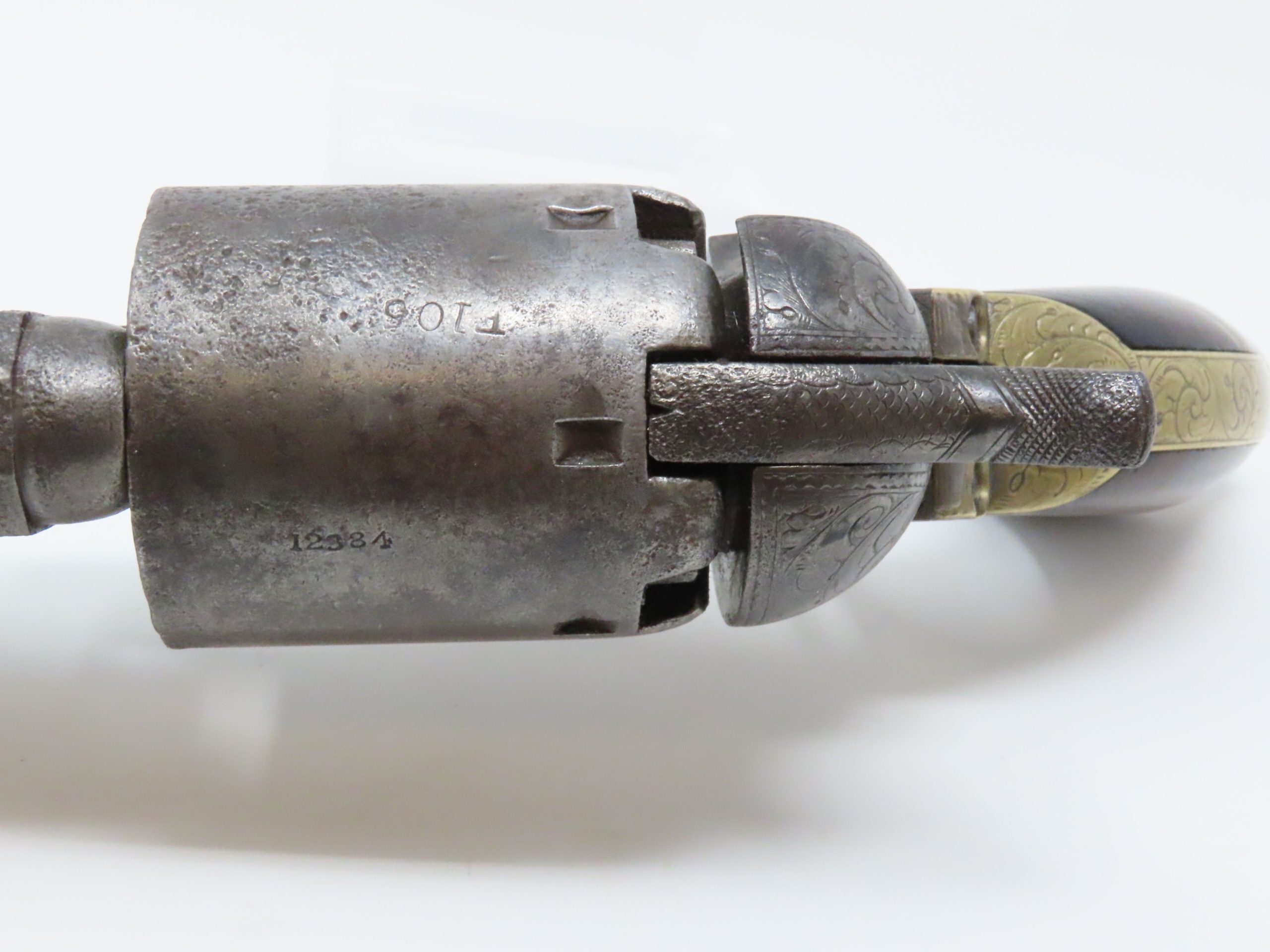 Antique Factory Engraved Colt Dragoon Revolver Donut Panel Scene F105 R ...