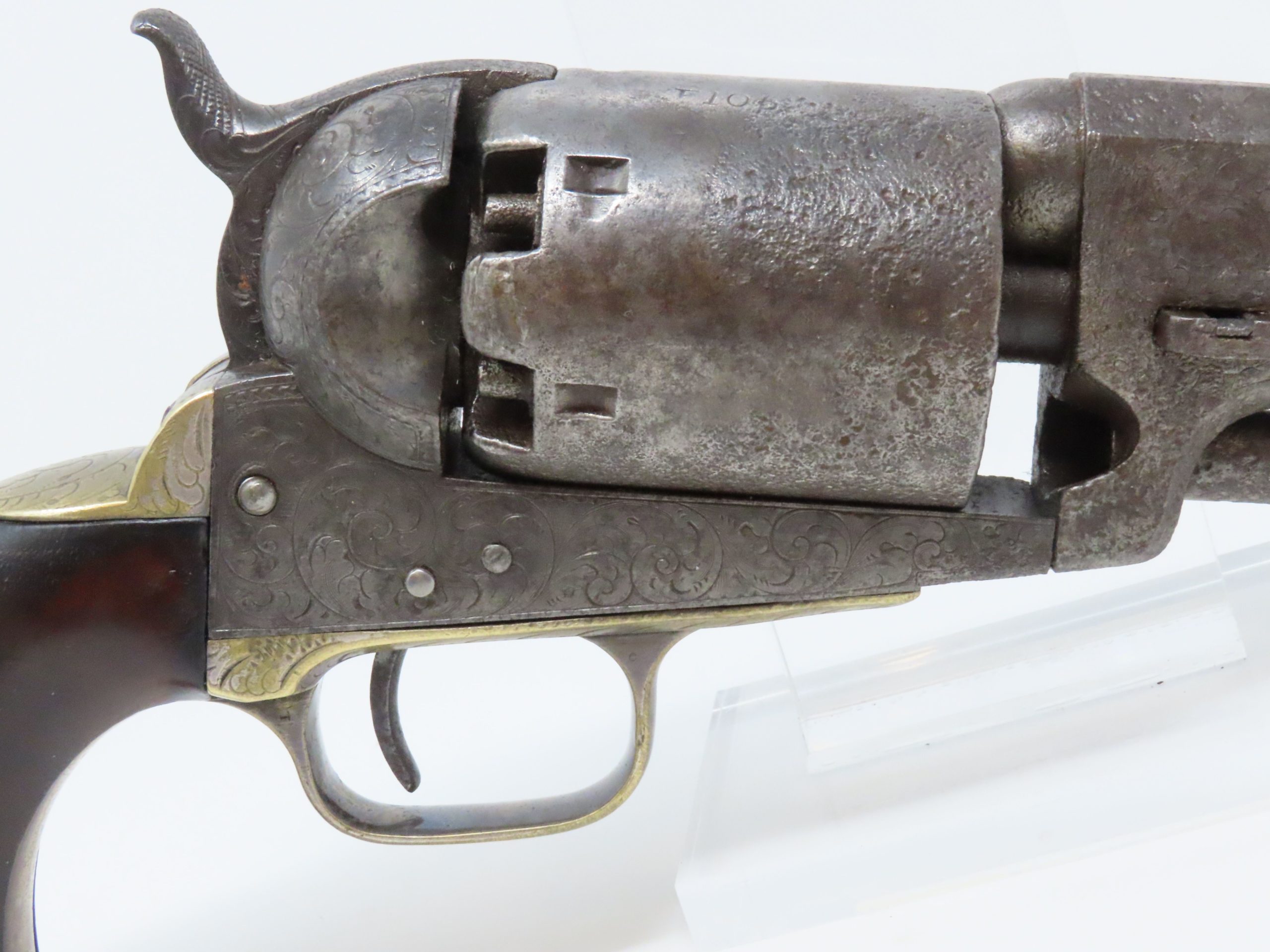 Antique Factory Engraved Colt Dragoon Revolver Donut Panel Scene F105 R ...