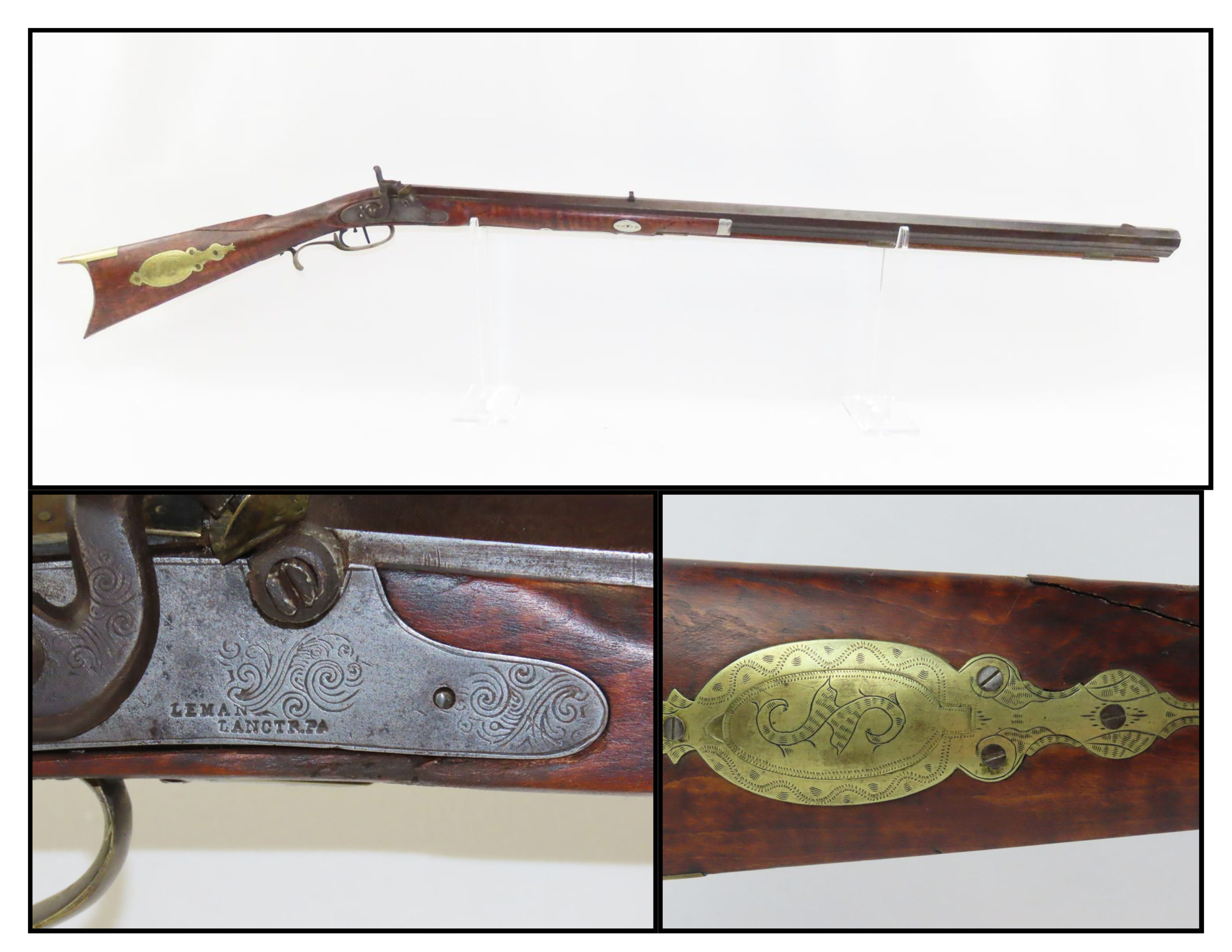 Collage Engraved J. Gatschet Half Stock Perucssion Rifle 10.1 ...