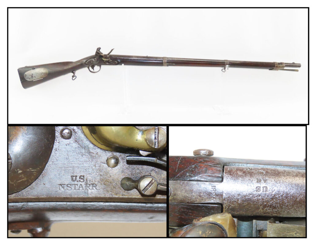 Collage N. Starr U.S. Contract Model 1817 Flintlock Common Rifle 9.30. ...
