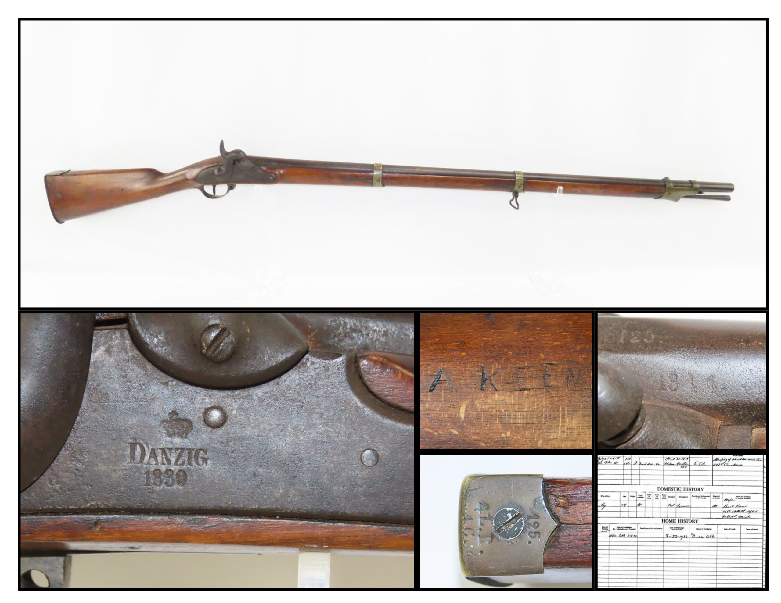 Collage Prussian Danzig Arsenal Model 1809 Perucssion Musket 10.1 ...