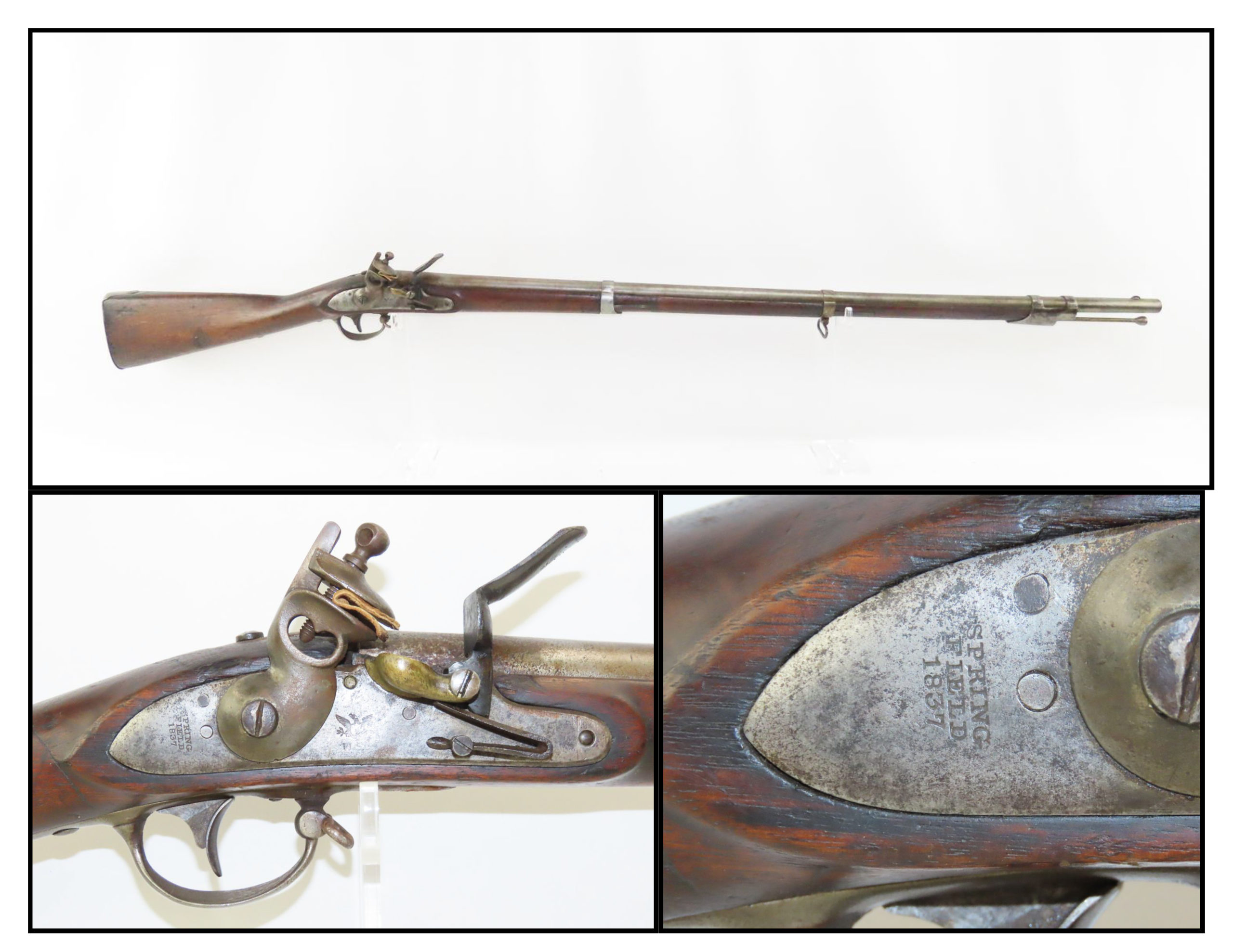 Collage U.S. Springfield Model 1816 Flintlock Musket 10.6 | Ancestry Guns