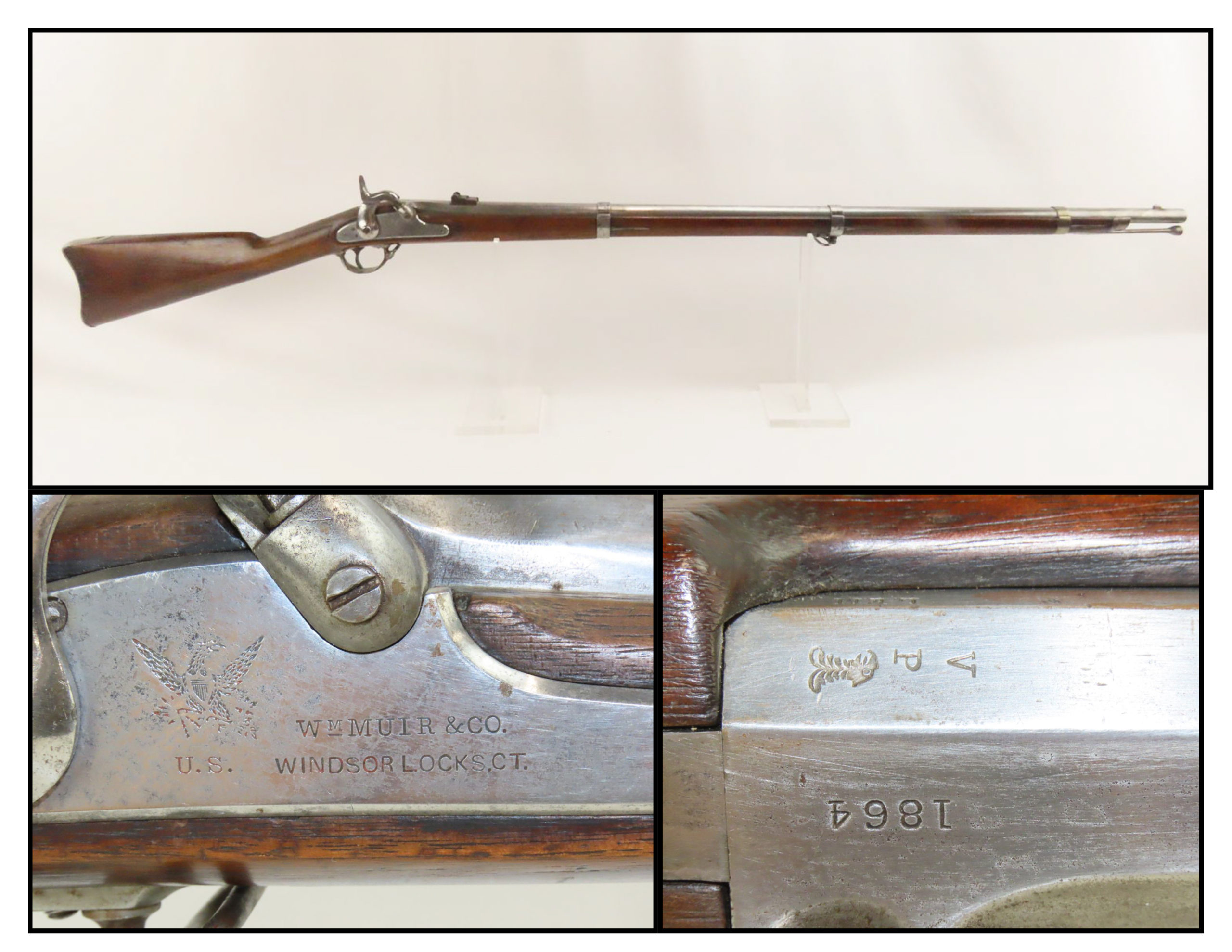 Collage U.S. William Muir & Co. Contract Model 1861 Percussion Rifle 10 ...