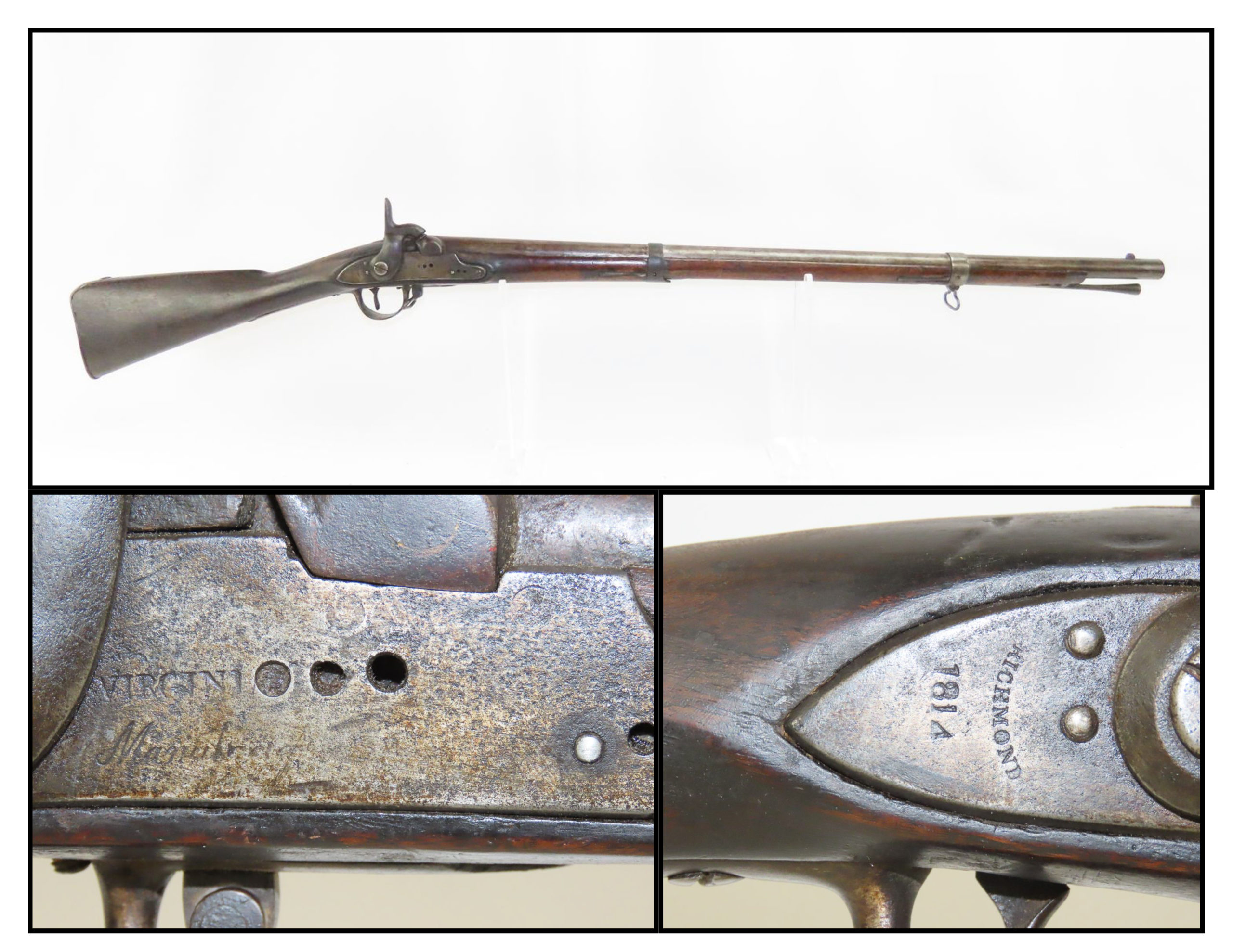 Collage Virginia Manufactory Percussion Conversion Musket | Ancestry Guns