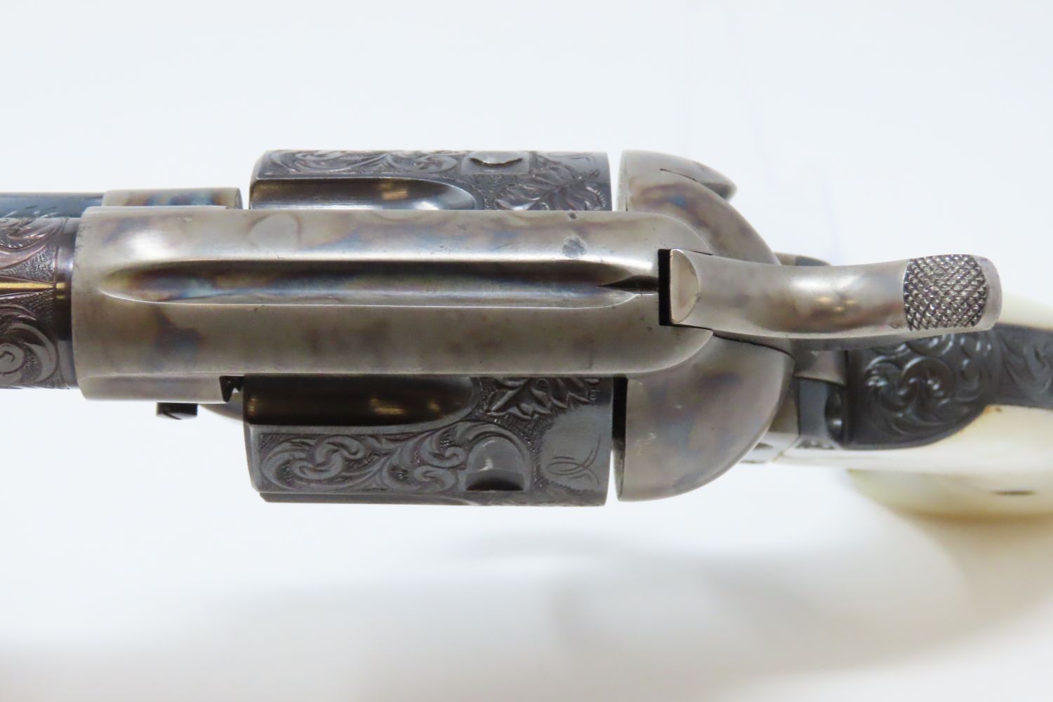 Engraved First Generation Colt Single Action Army Revolver with Pearl ... Engraved First Generation Colt Single Action Army Revolver with Pearl ...
