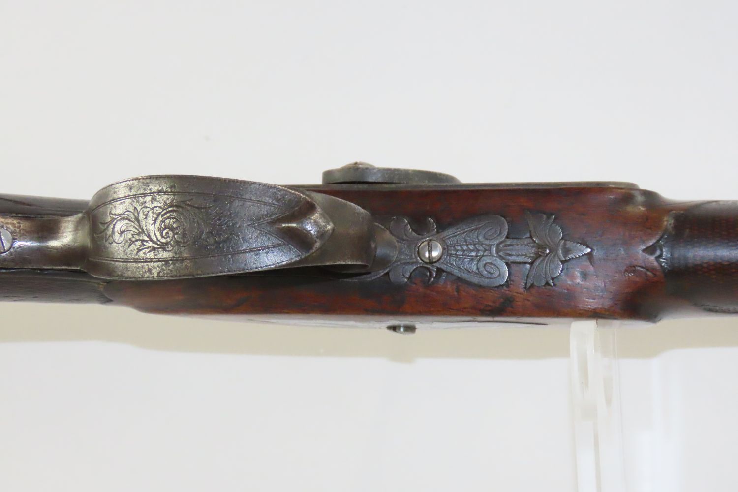 Engraved Jaeger Rifle with Carved Stock 5.12 C&R Antique006 | Ancestry Guns