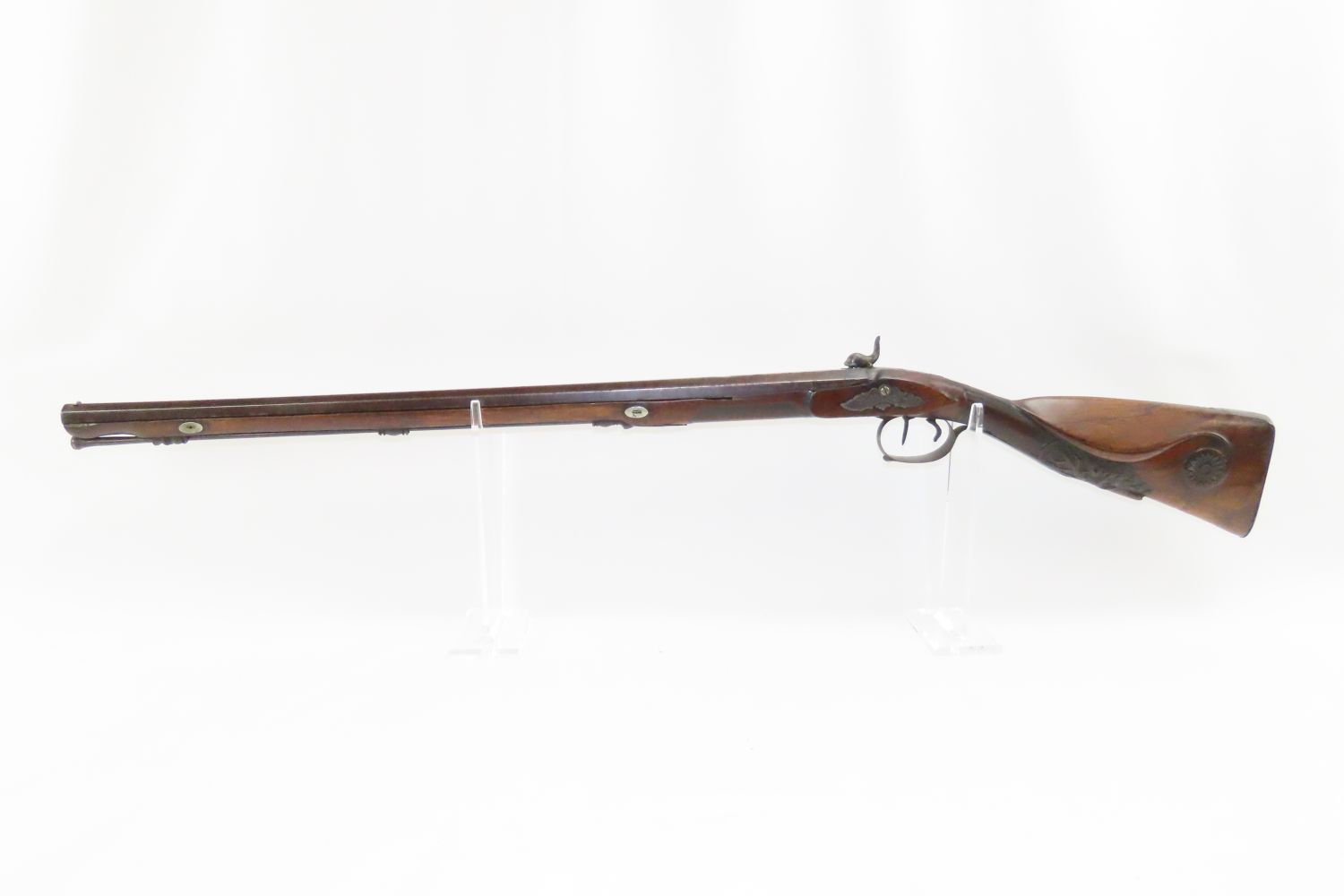 Engraved Jaeger Rifle with Carved Stock 5.12 C&R Antique014 | Ancestry Guns
